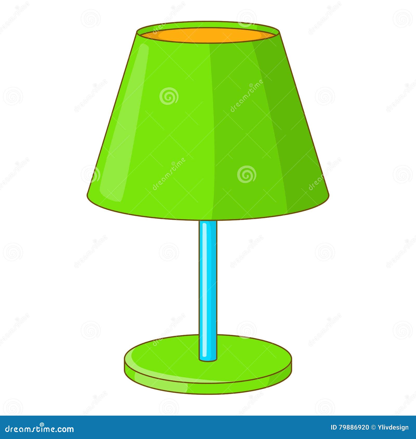 Green Desk Lamp Icon, Cartoon Style Stock Vector - Illustration of bulb ...