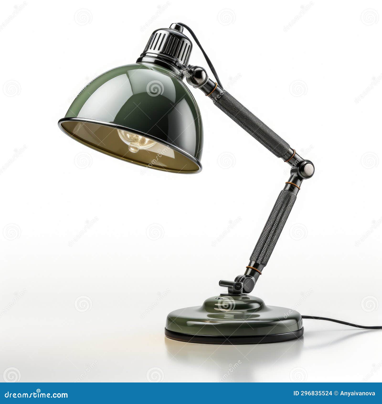 A Green Desk Lamp on a White Surface Stock Photo - Image of lamp ...