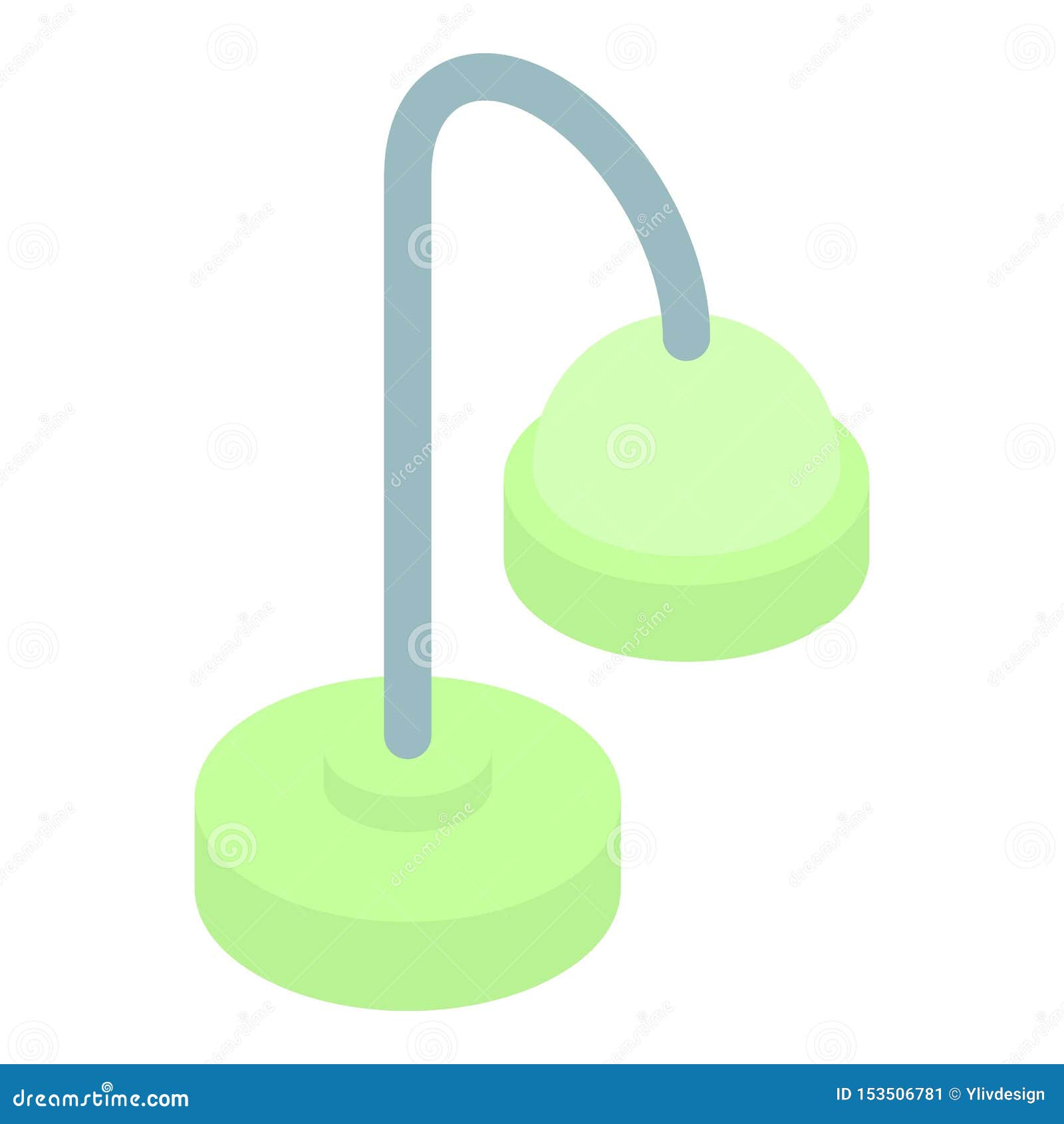 Green Desktop Lamp Icon, Isometric Style Stock Vector - Illustration of ...