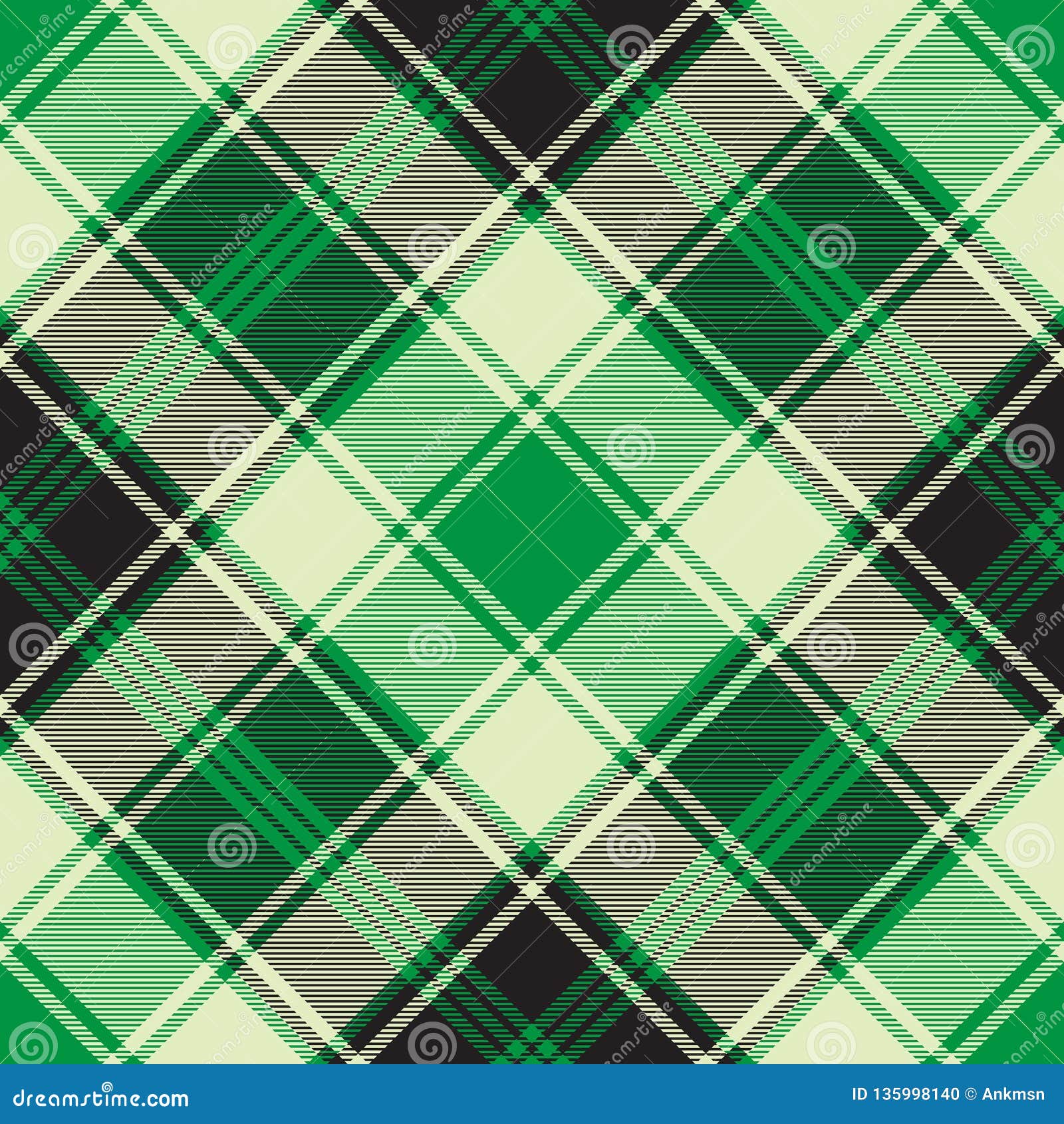 Green Diagonal Plaid Seamless Pattern Stock Vector - Illustration of ...