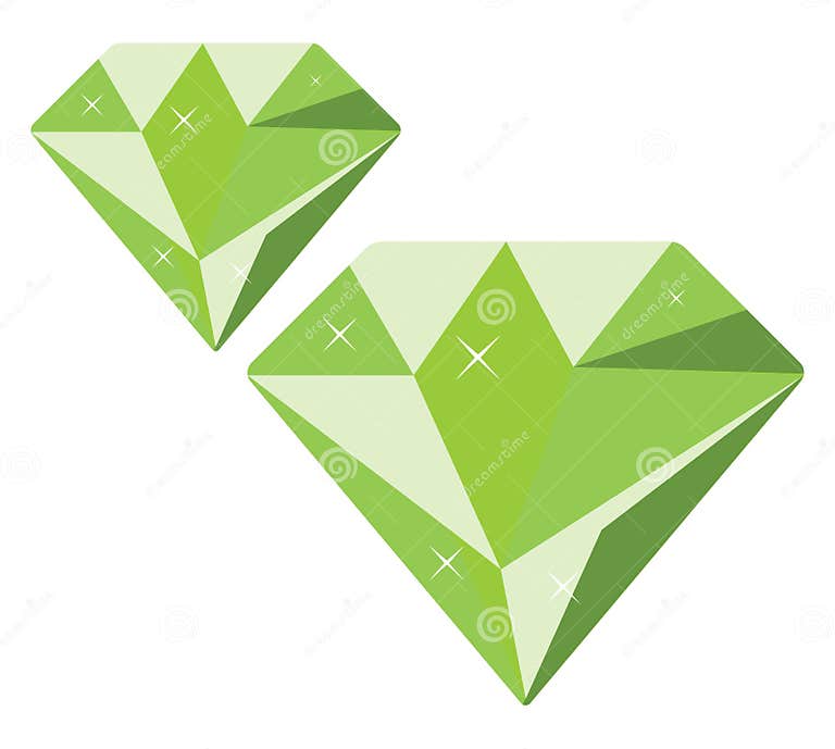 Green diamonds, icon stock vector. Illustration of diamond - 261373246