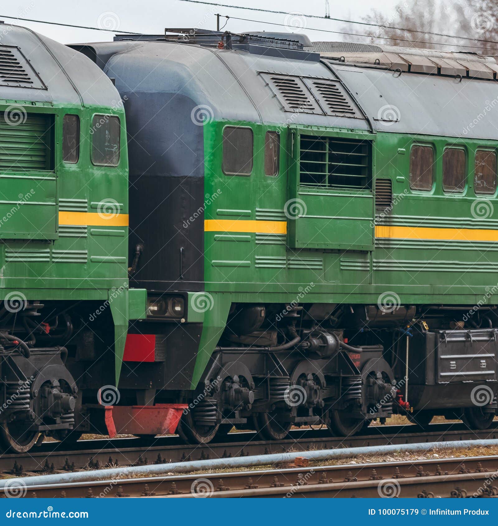 Green diesel locomotive stock image. Image of green - 100075179