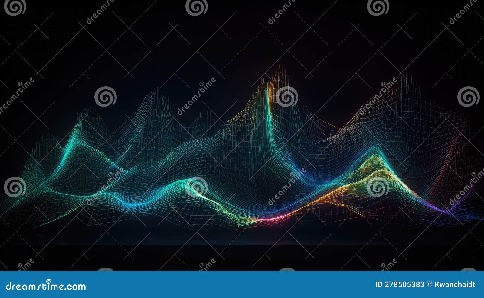 Green Digital Business Graph Screen, Generative AI Stock Illustration ...