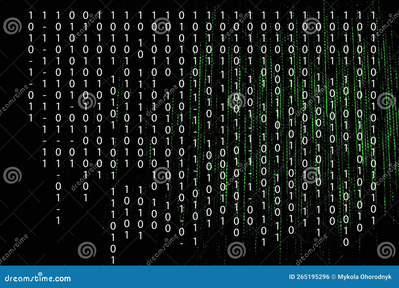 Green Digital Code Numbers in Matrix Style Stock Illustration ...