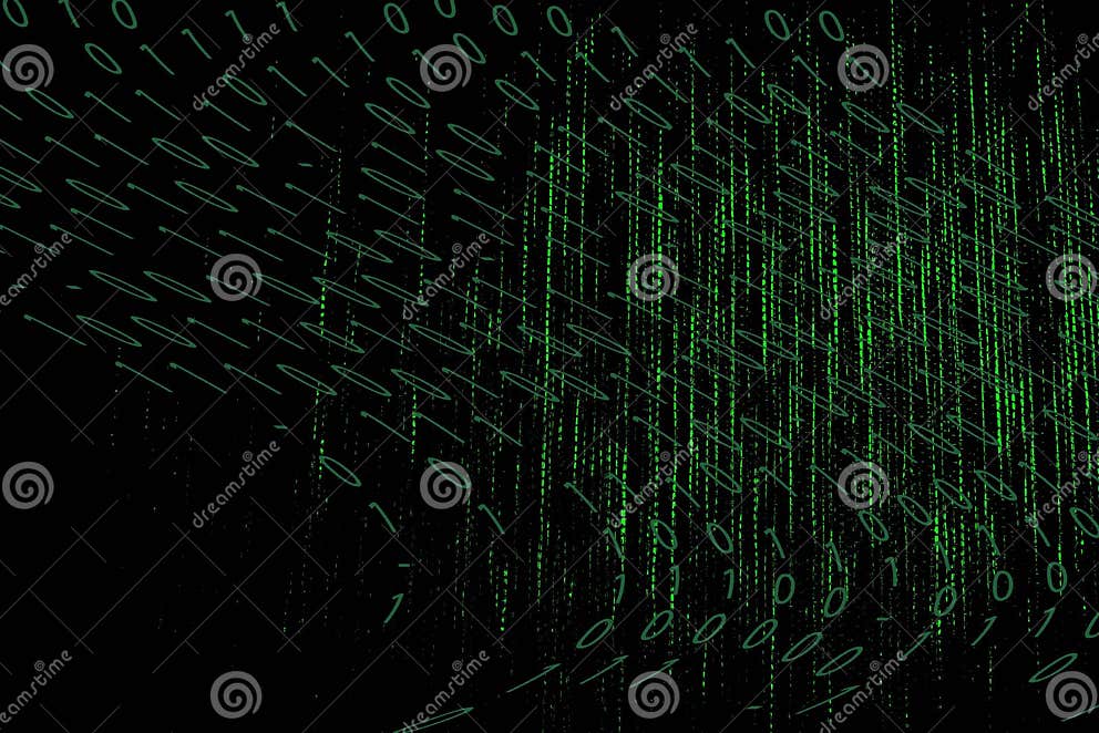 Green Digital Code Numbers in Matrix Style Stock Illustration ...