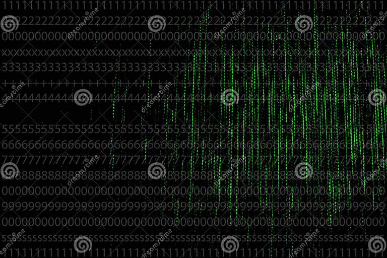 Green Digital Code Numbers in Matrix Style Stock Illustration ...