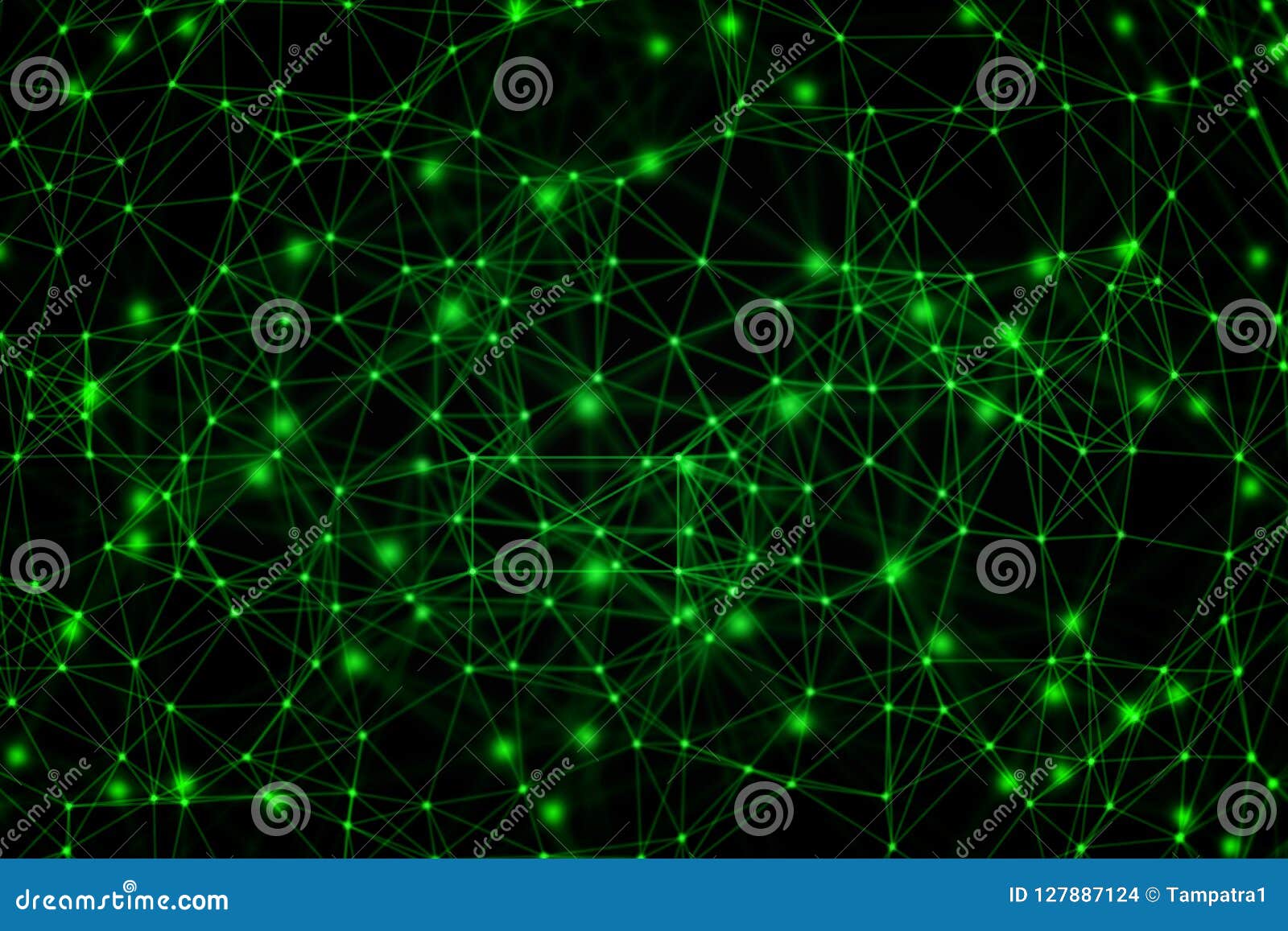 Green Digital Data and Network Connection Triangle Lines for Technology ...