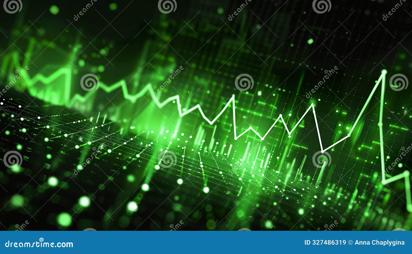 Green Digital Financial Growth Chart Representing AI Driven Profit ...