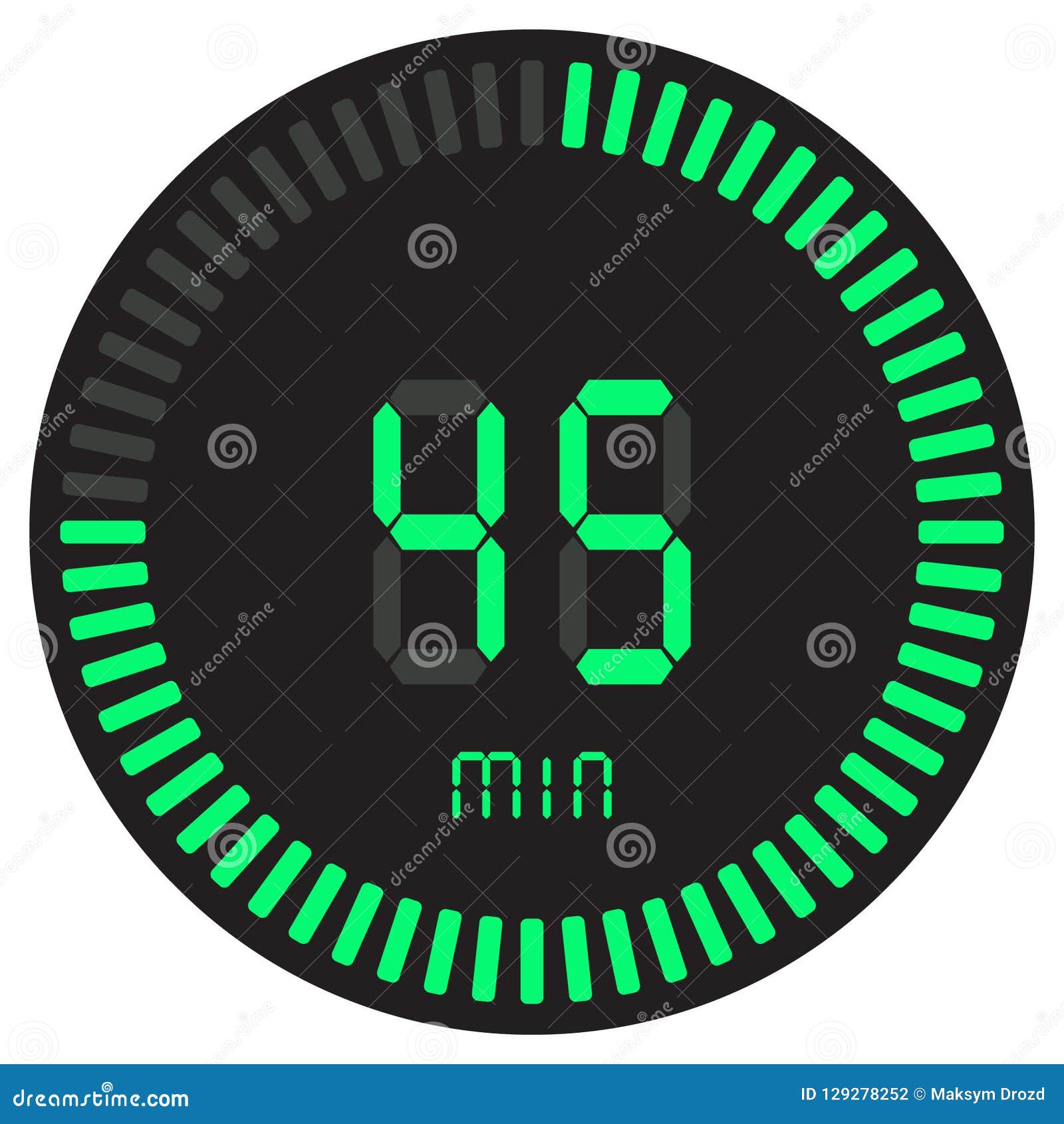 The Green Digital Timer 45 Minutes. Electronic Stopwatch with a ...