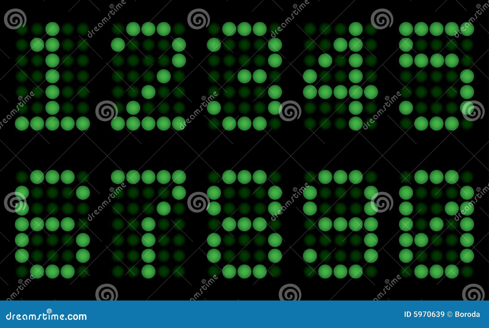 Green digits for display. stock vector. Illustration of eight - 5970639