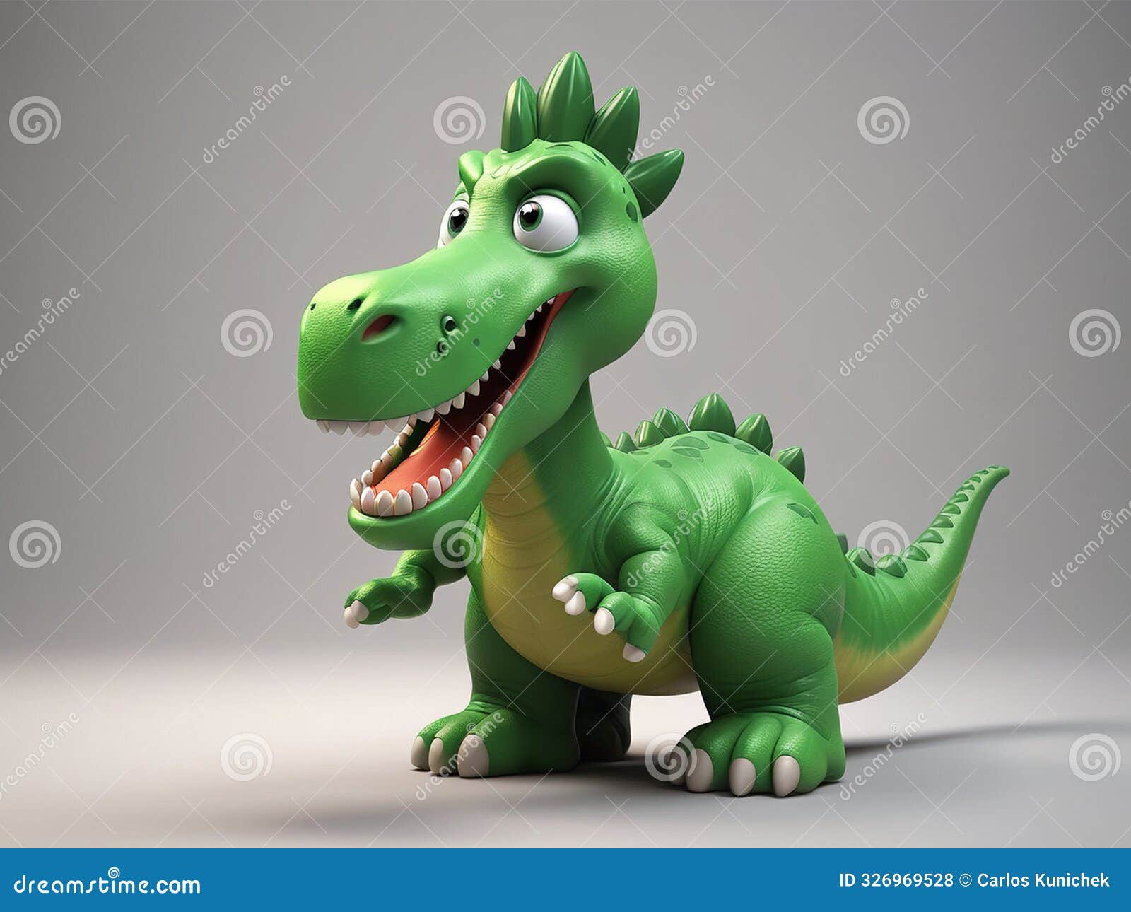 Green Dinosaur Cartoon Graphics Toy, Render 3d - Generated by Ai Stock ...