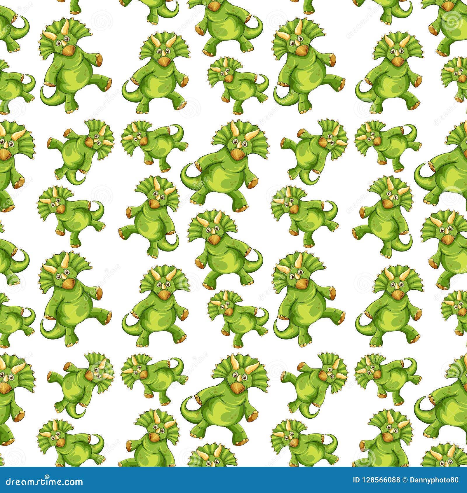 Green Dinosaur Seamless Pattern Stock Vector - Illustration of ...