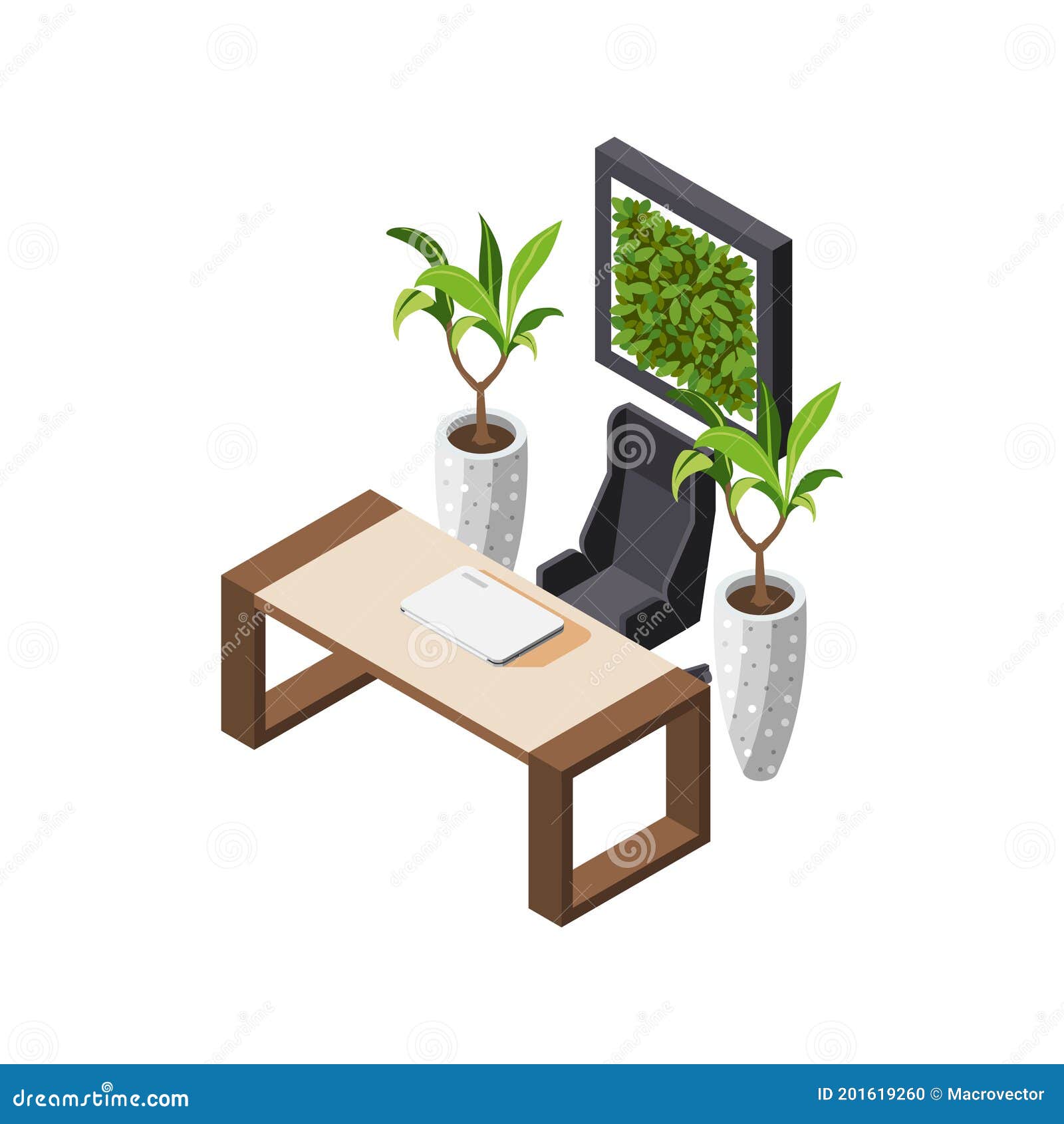 Green Directors Office Composition Stock Vector - Illustration of ...