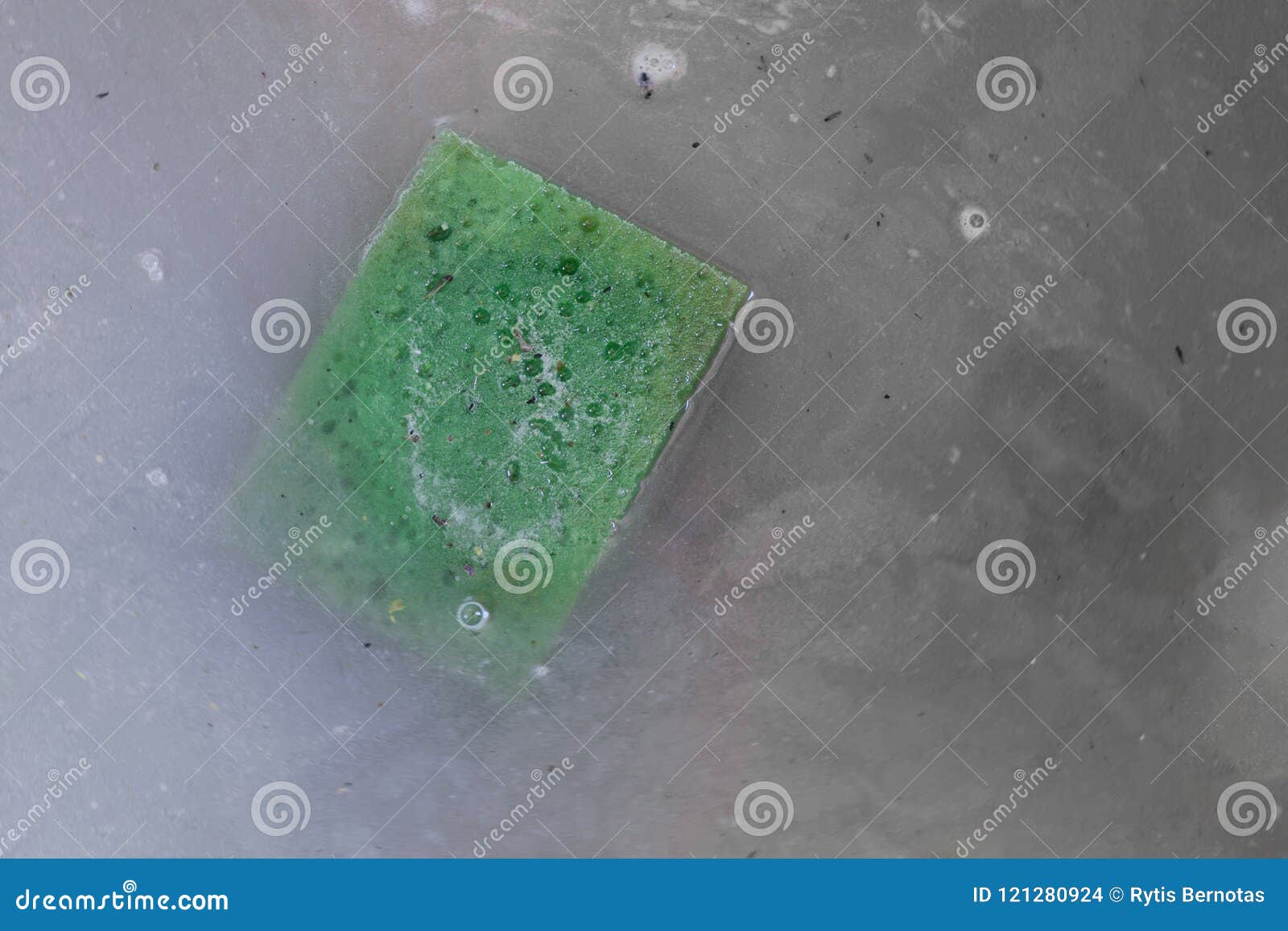 Green Dirty Sponge Floating in Dirty Grey Water Stock Photo - Image of ...