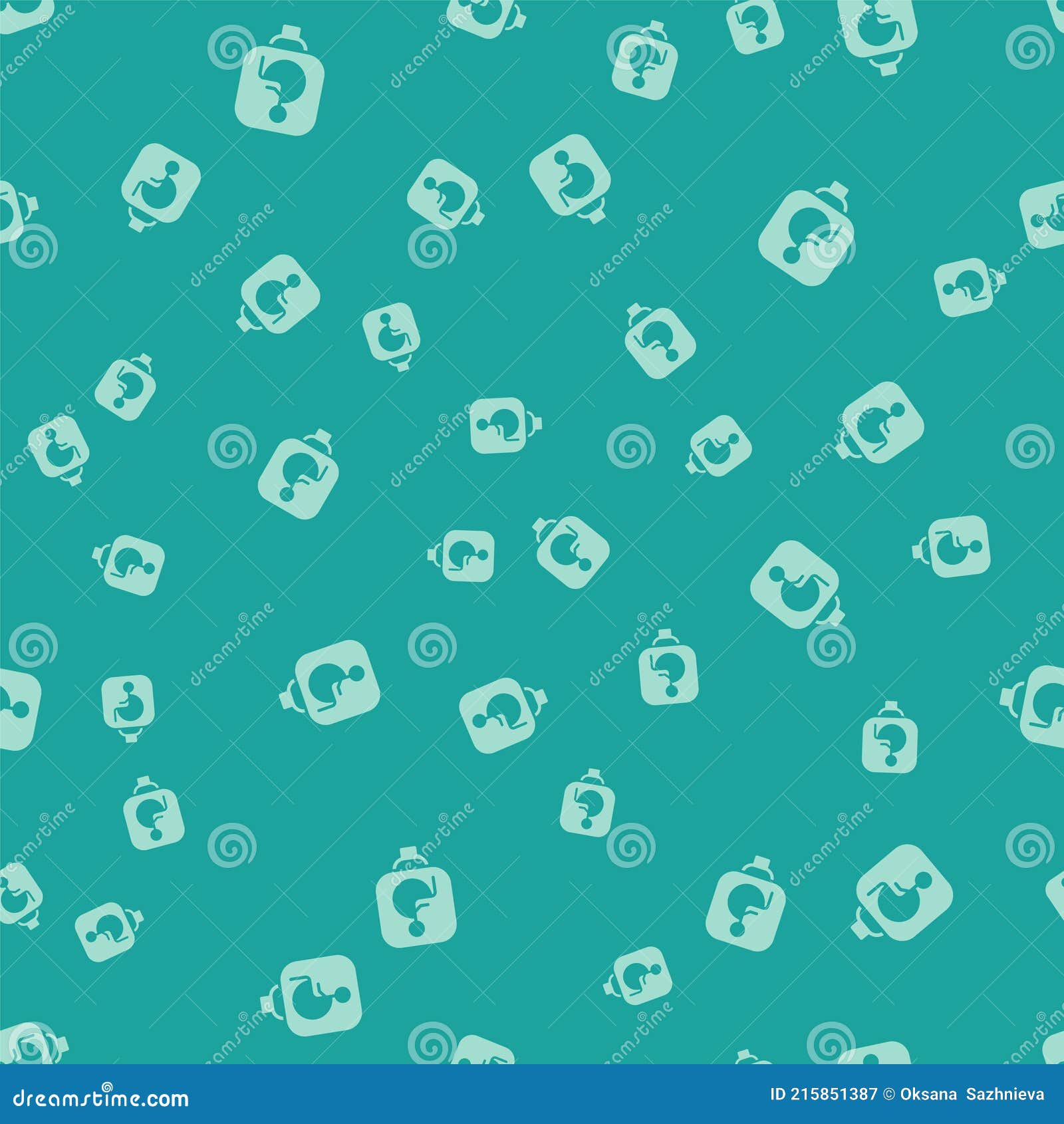 Green Disabled Wheelchair Icon Isolated Seamless Pattern on Green ...