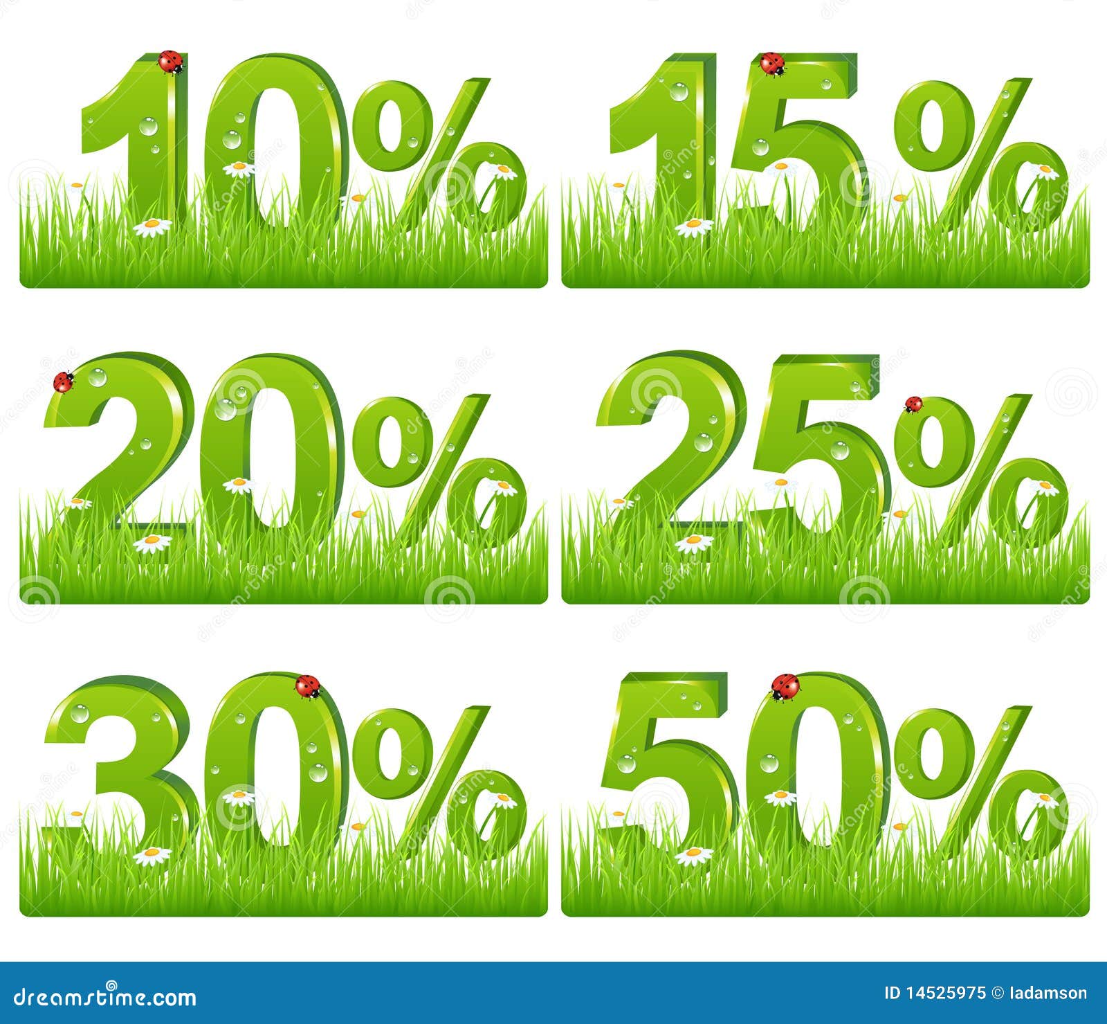Green Discount Figures in Grass. Vector Stock Vector - Illustration of ...