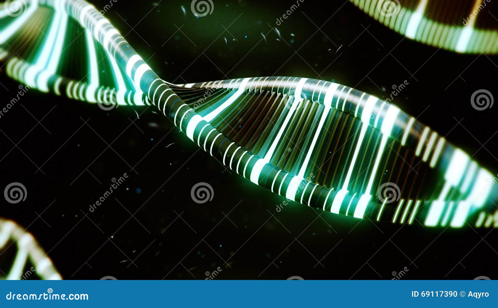 Green DNA Concept with Glow Stock Illustration - Illustration of bulb ...