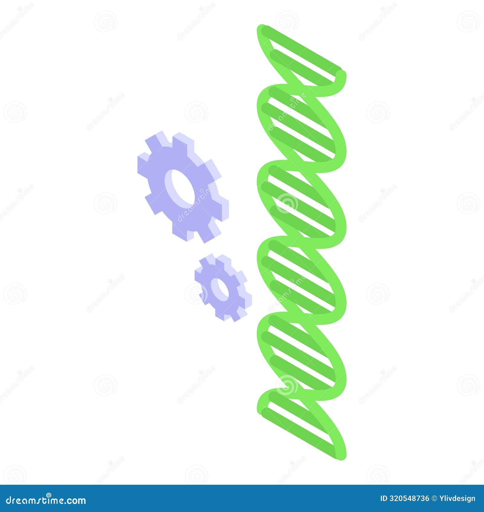 Green Dna Helix with Gears Illustration Stock Vector - Illustration of ...