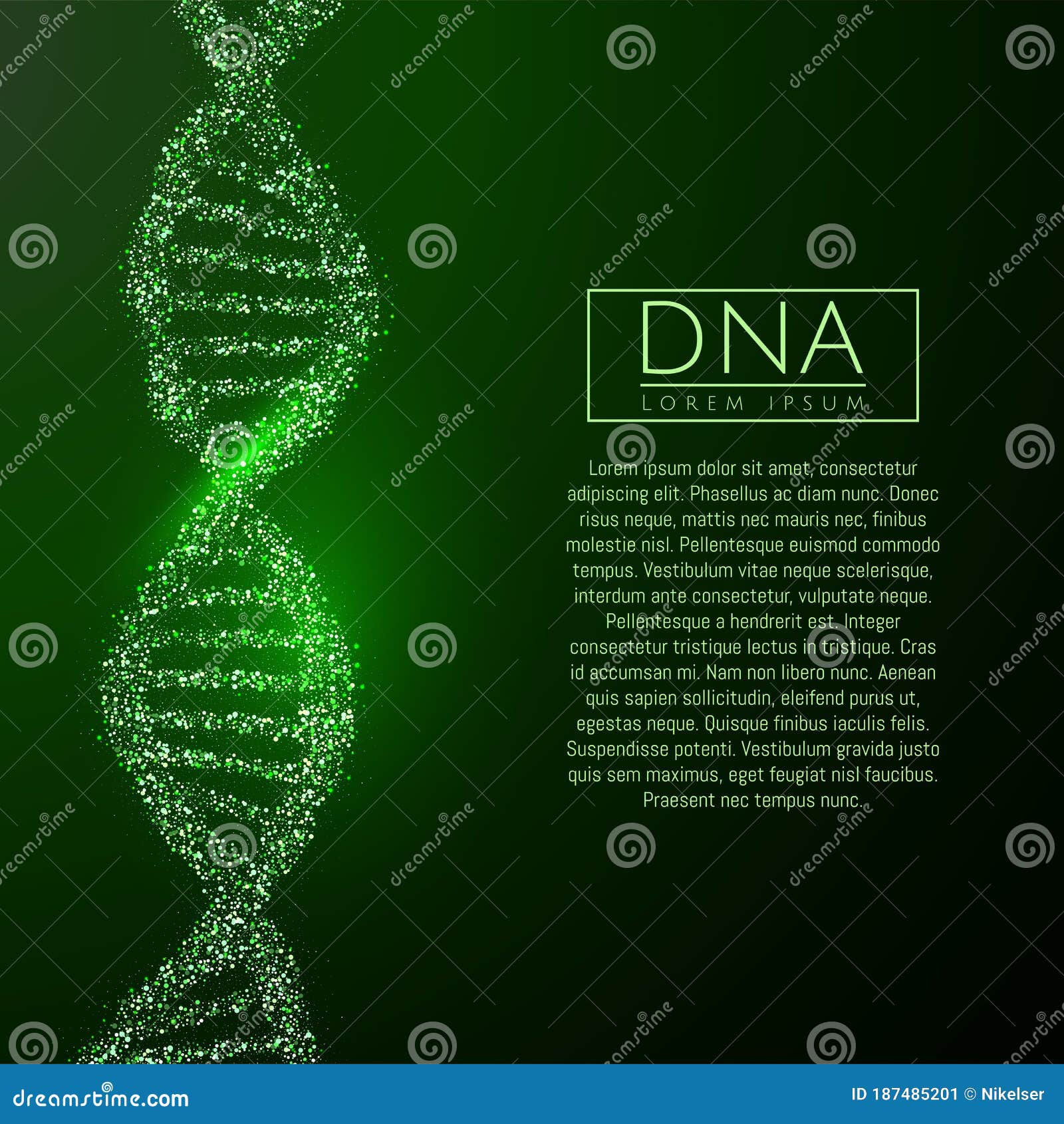 DNA Sequence Glitter Shiny Vector Illustration. Science Molecule ...