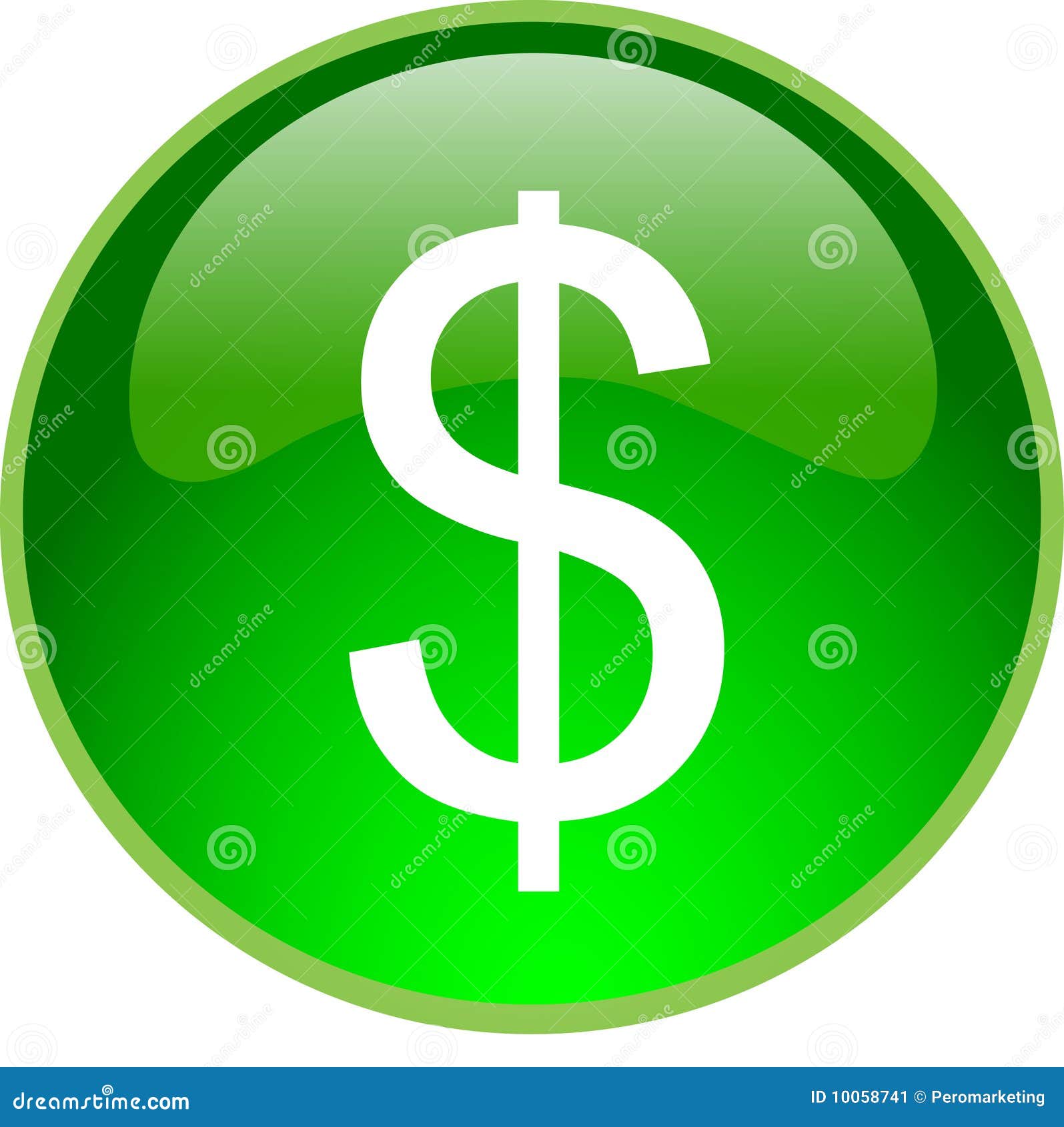Green dollar button stock illustration. Illustration of shop - 10058741