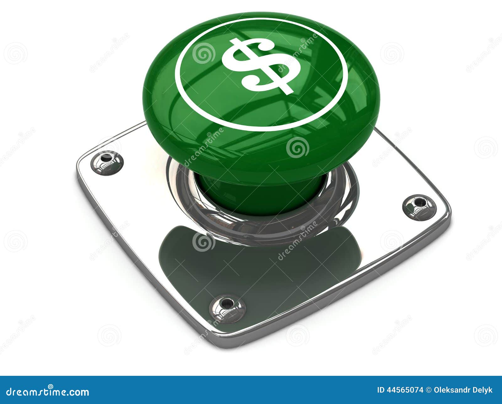 Green Dollar Button Concept Stock Illustration - Illustration of ...