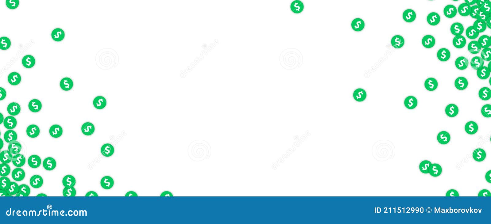 Green Dollar Coins Confetti Frame Stock Vector - Illustration of ...