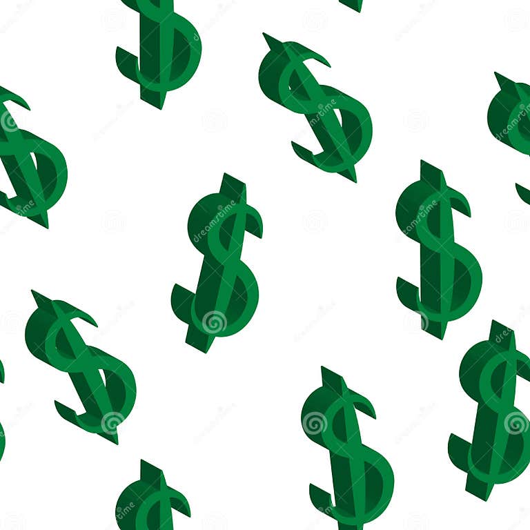Green Dollar Money Same Sizes. Seamless Pattern. Vector Illustration ...