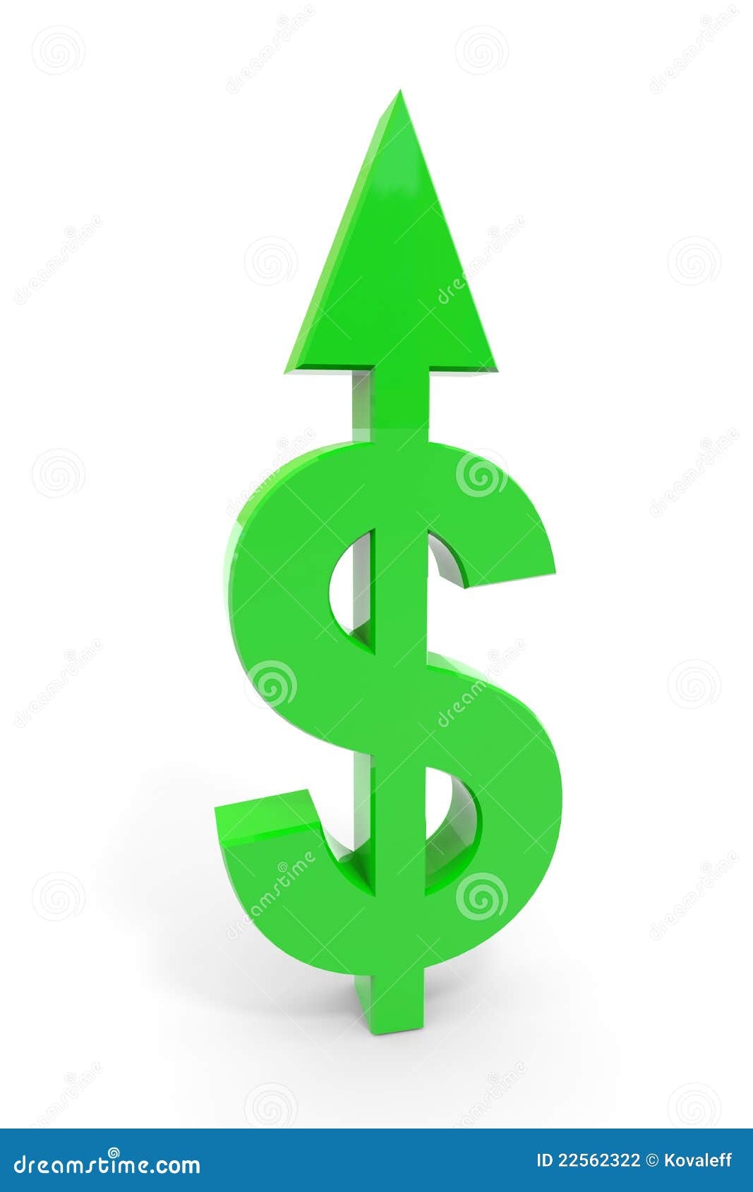 Green Dollar Sign with Arrow Up. Stock Illustration - Illustration of ...