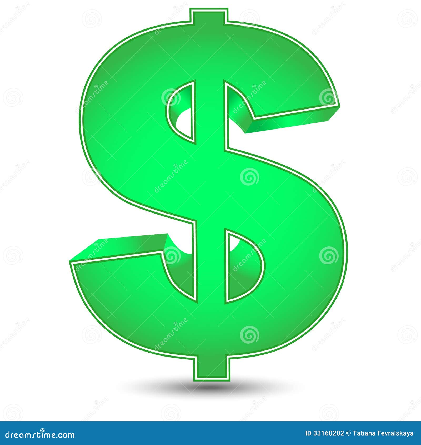 Green dollar sign stock vector. Illustration of detail - 33160202