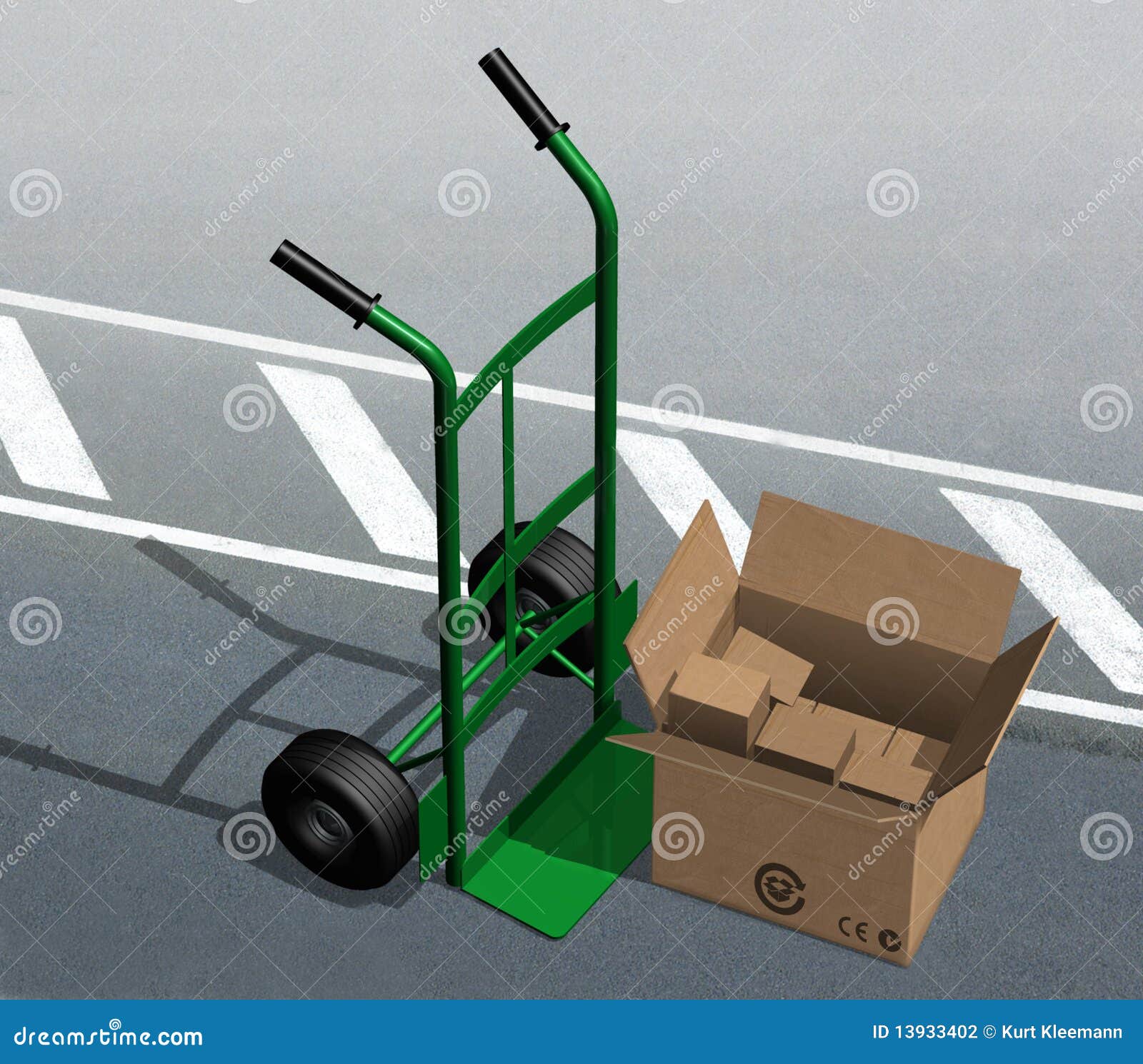 Green dolly stock illustration. Illustration of logistics - 13933402