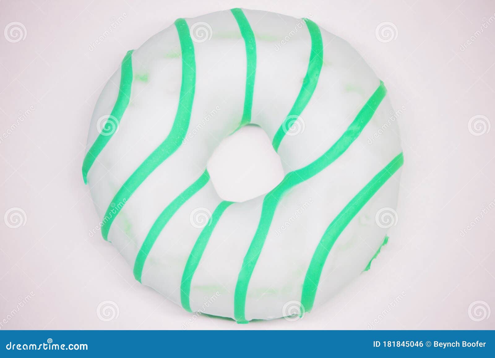 Green Donut Top View. White Background Stock Photo - Image of dessert ...