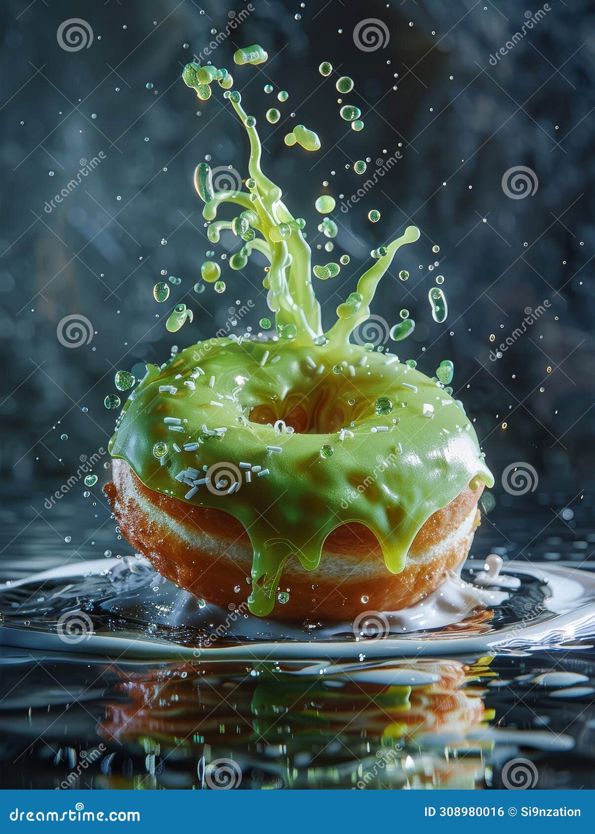 Green donuts stock illustration. Illustration of donut - 308980016