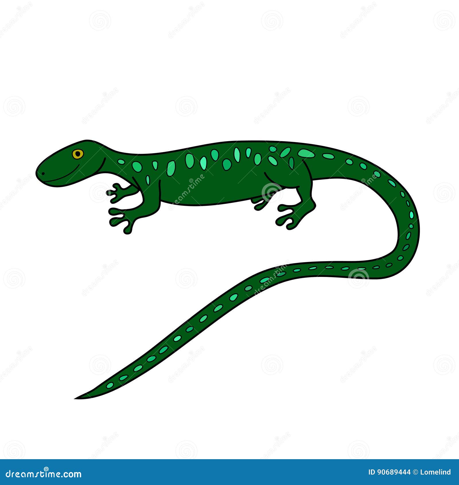 Green doodle lizard stock illustration. Illustration of sketch - 90689444