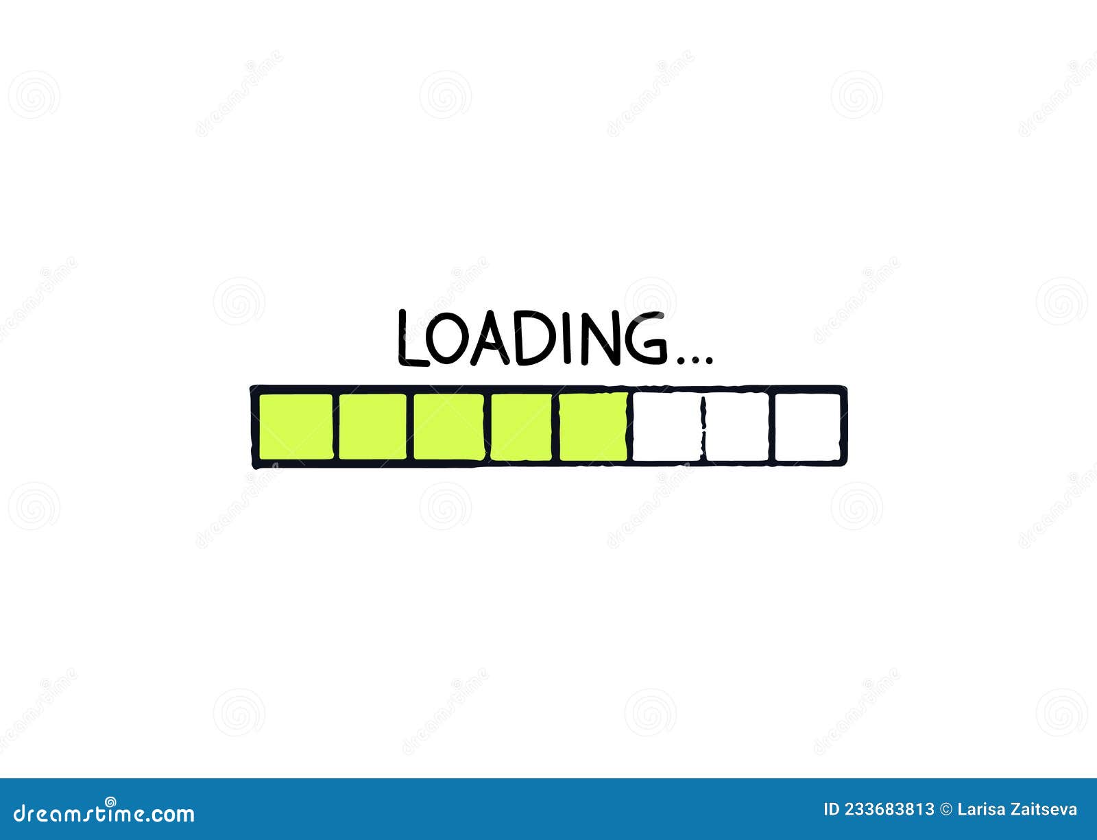 Green Doodle Loading Bar. a Hand-drawn Progress Bar Divided into ...
