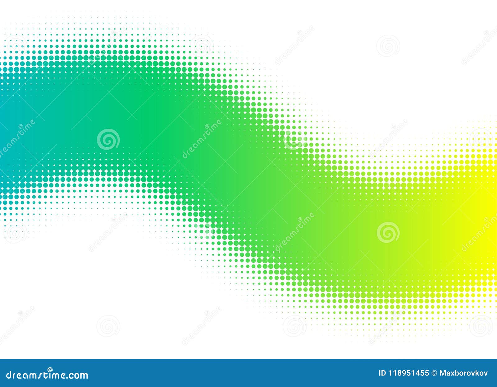 Green Dotted Halftone Pattern on White. Stock Vector - Illustration of ...