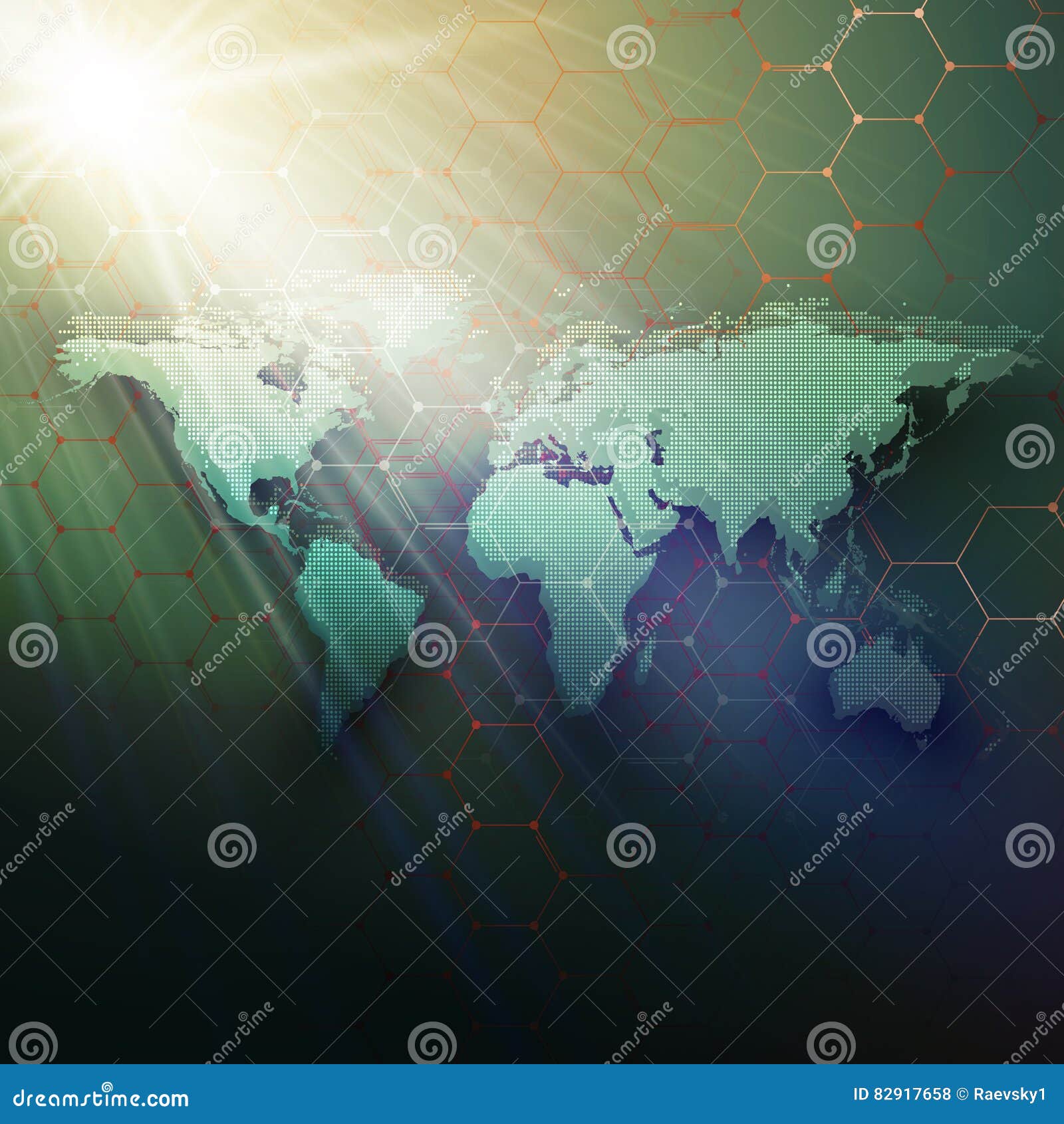 Dotted World Map Connecting Lines Dots Dark Color Background Stock ...