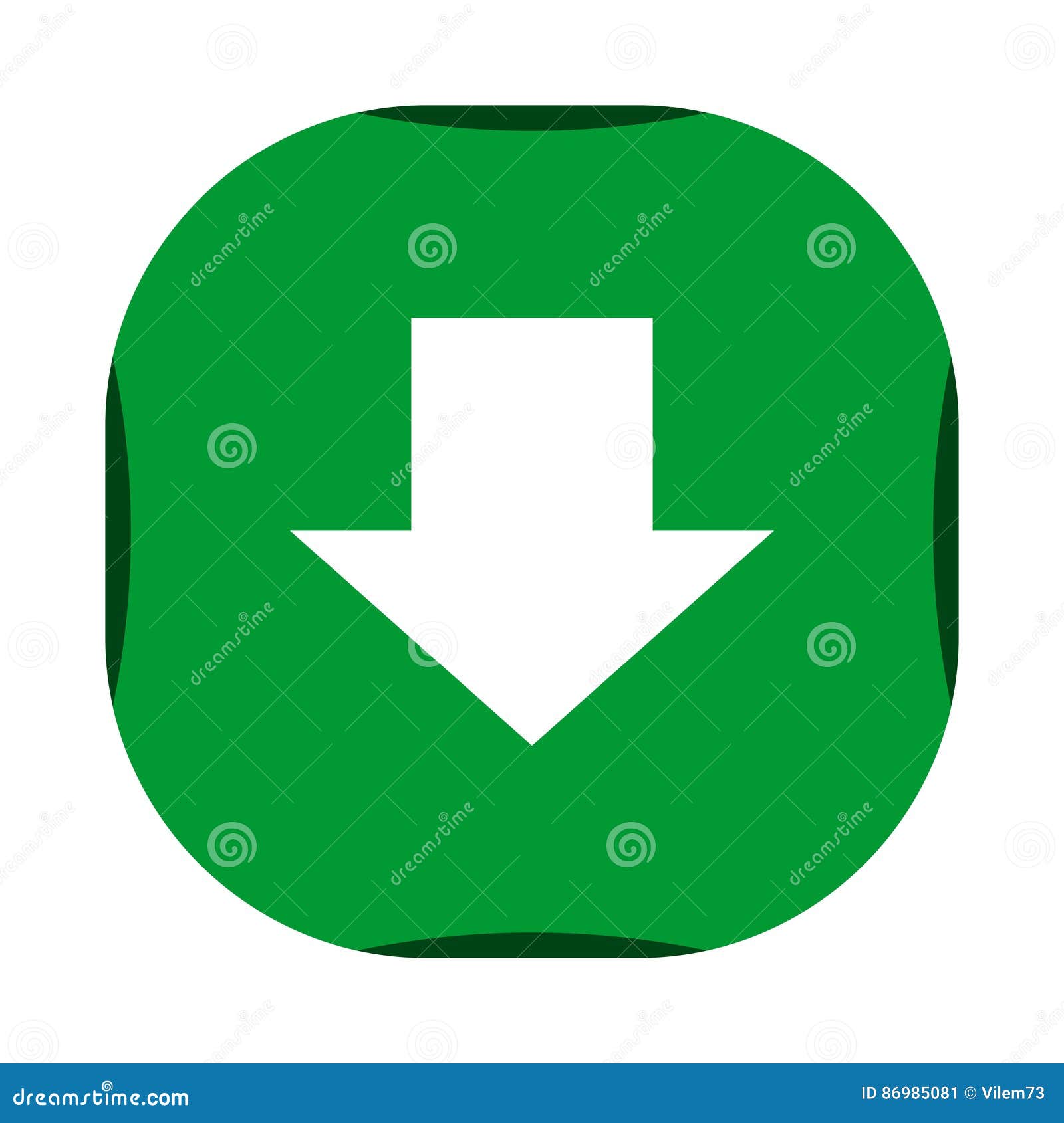 Green Download Button stock vector. Illustration of download - 86985081