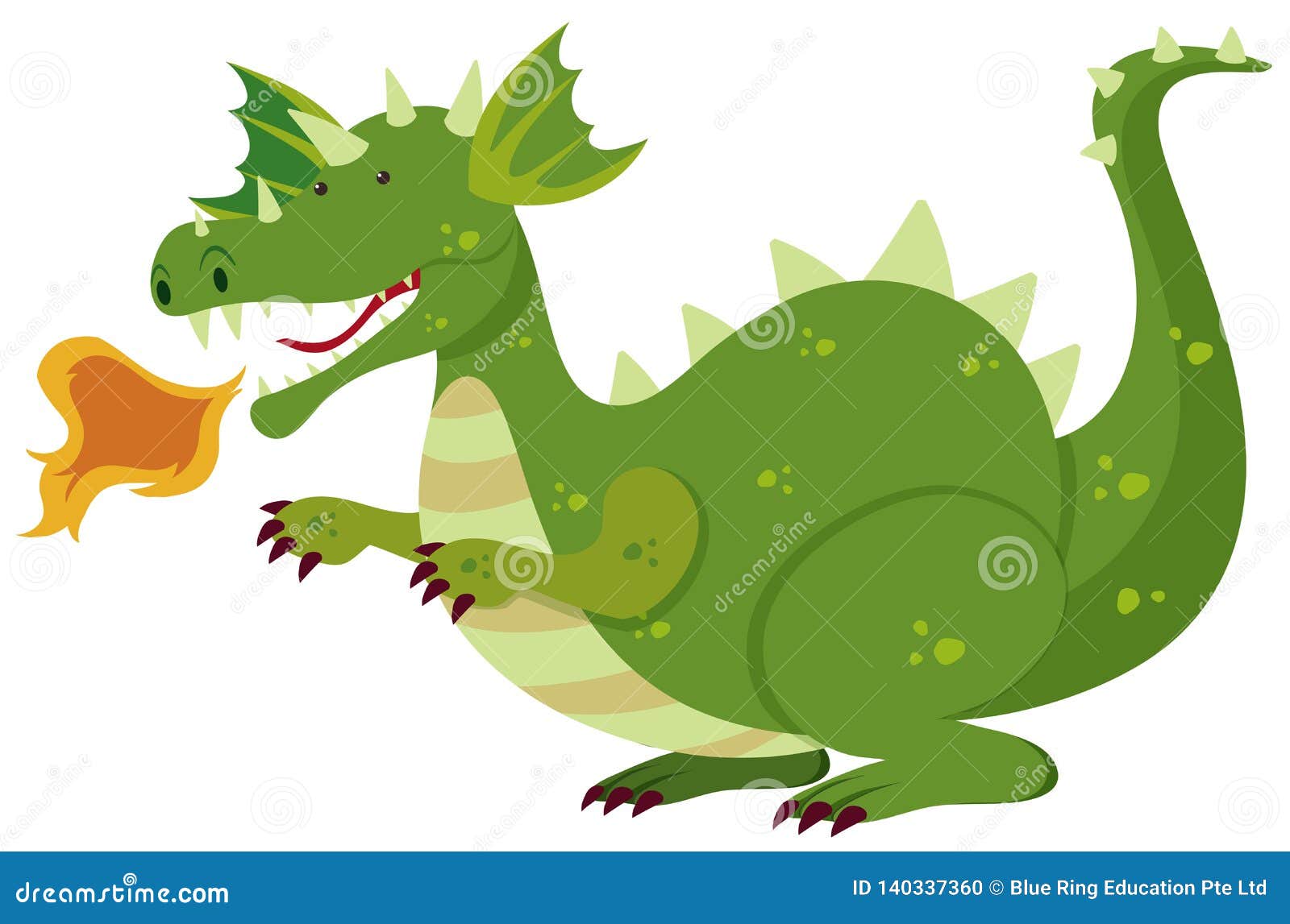 A green dragon character stock vector. Illustration of monster - 140337360