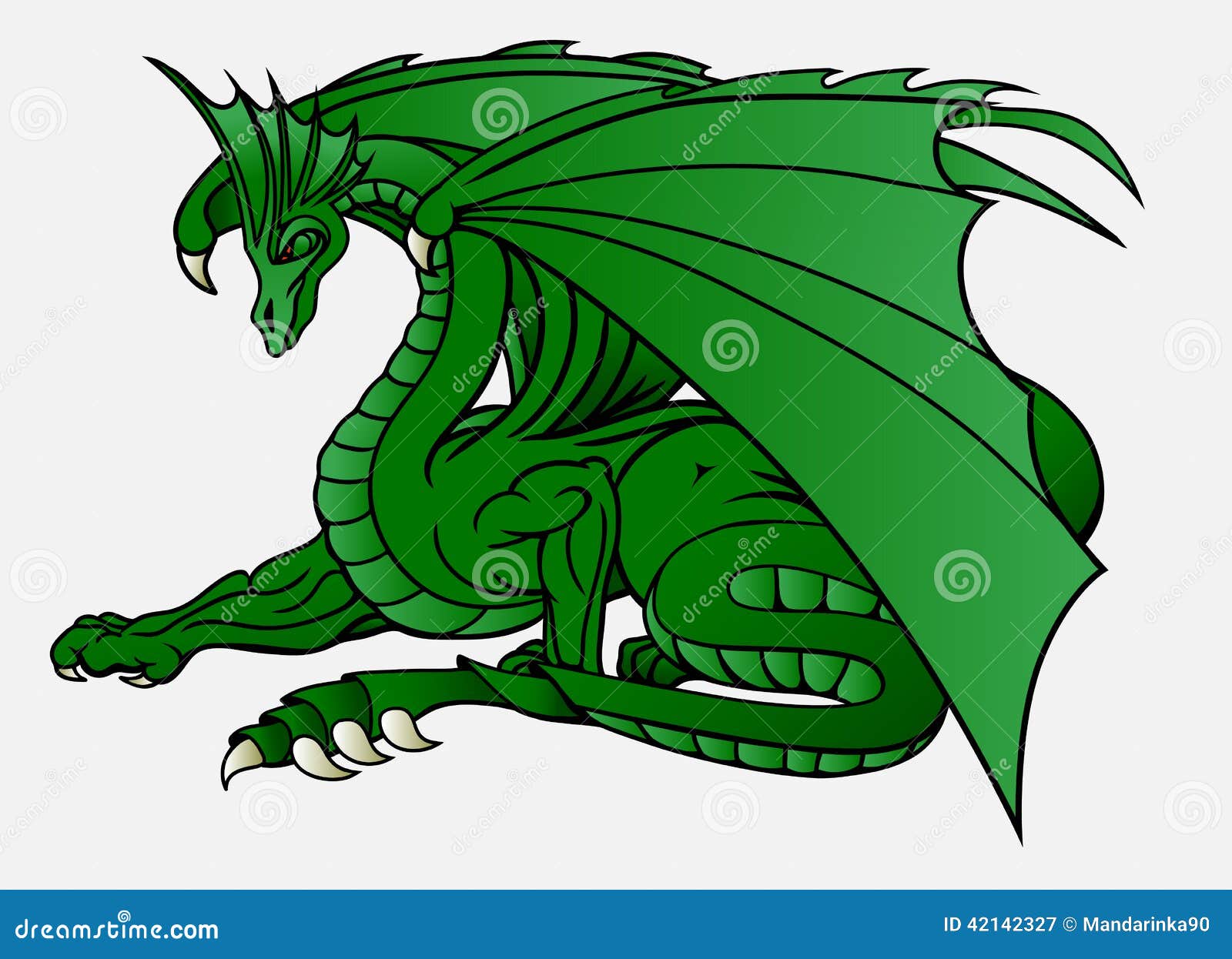 Green dragon stock vector. Illustration of abstract, clip - 42142327