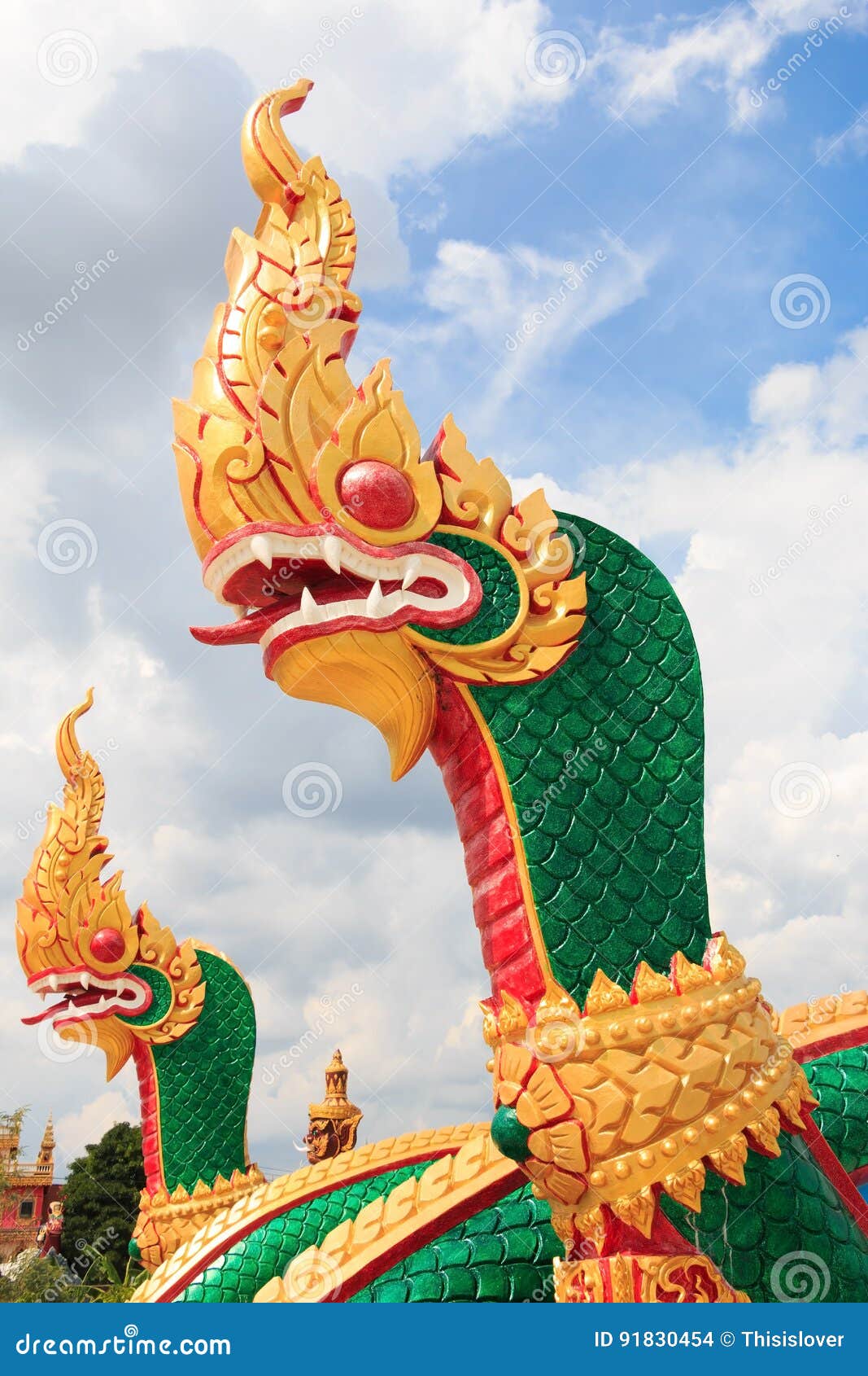 Green dragon statue. stock photo. Image of beautiful - 91830454