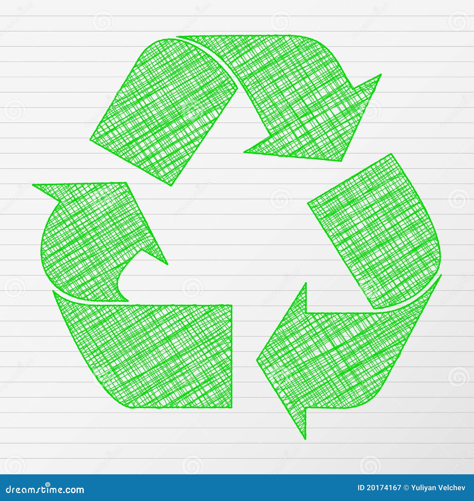 Green Drawing Recycling Symbol Stock Vector - Illustration of recycled ...