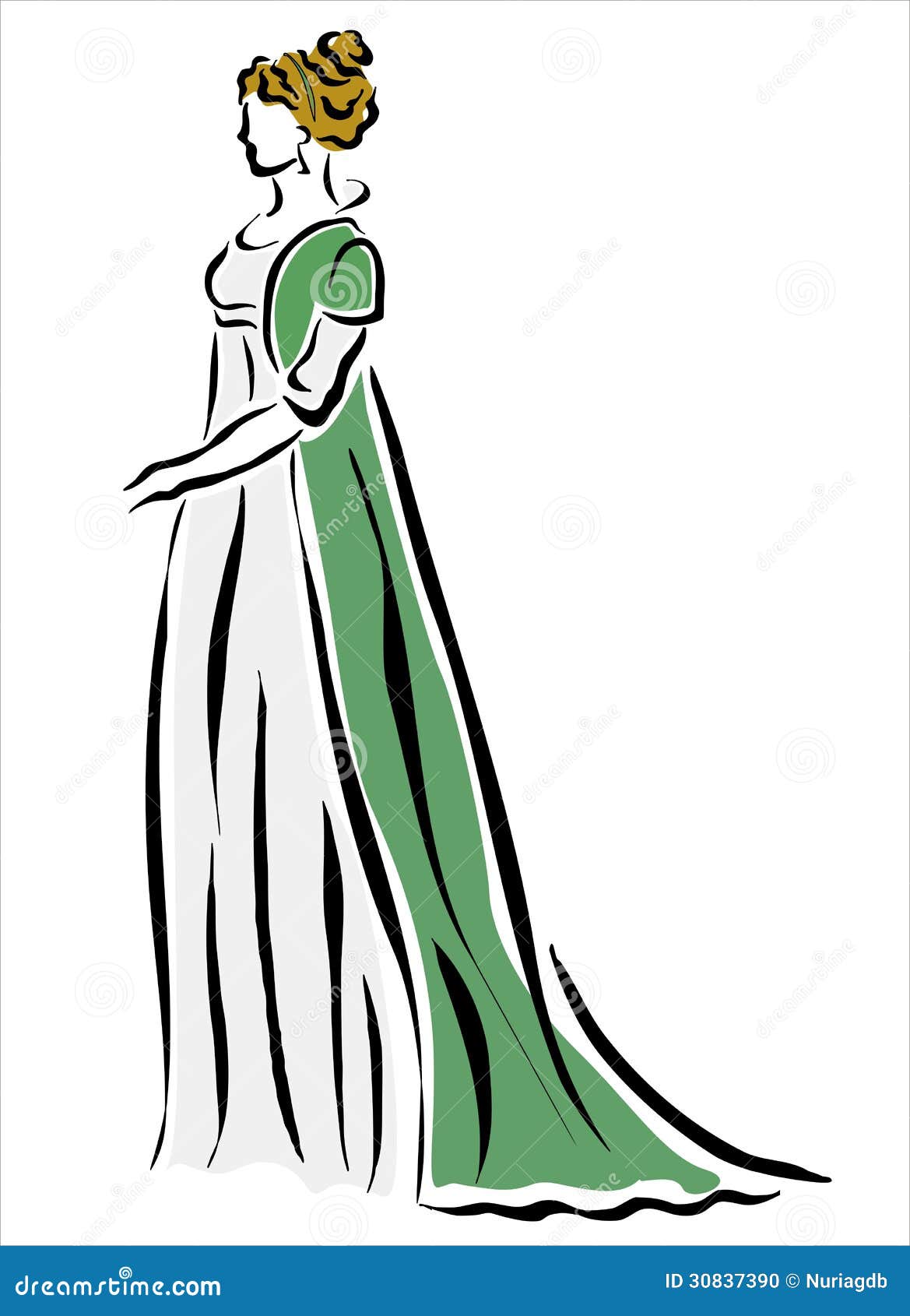 Green dress stock vector. Illustration of isolated, girl - 30837390