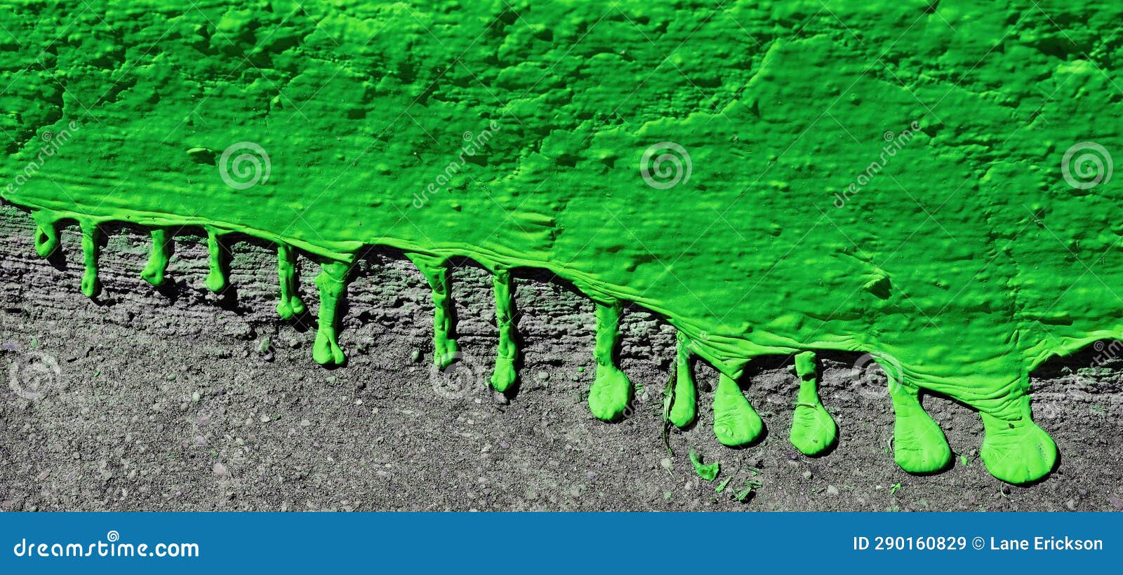 Green Dripping Paint Texture on Concrete Stock Image - Image of acrylic ...