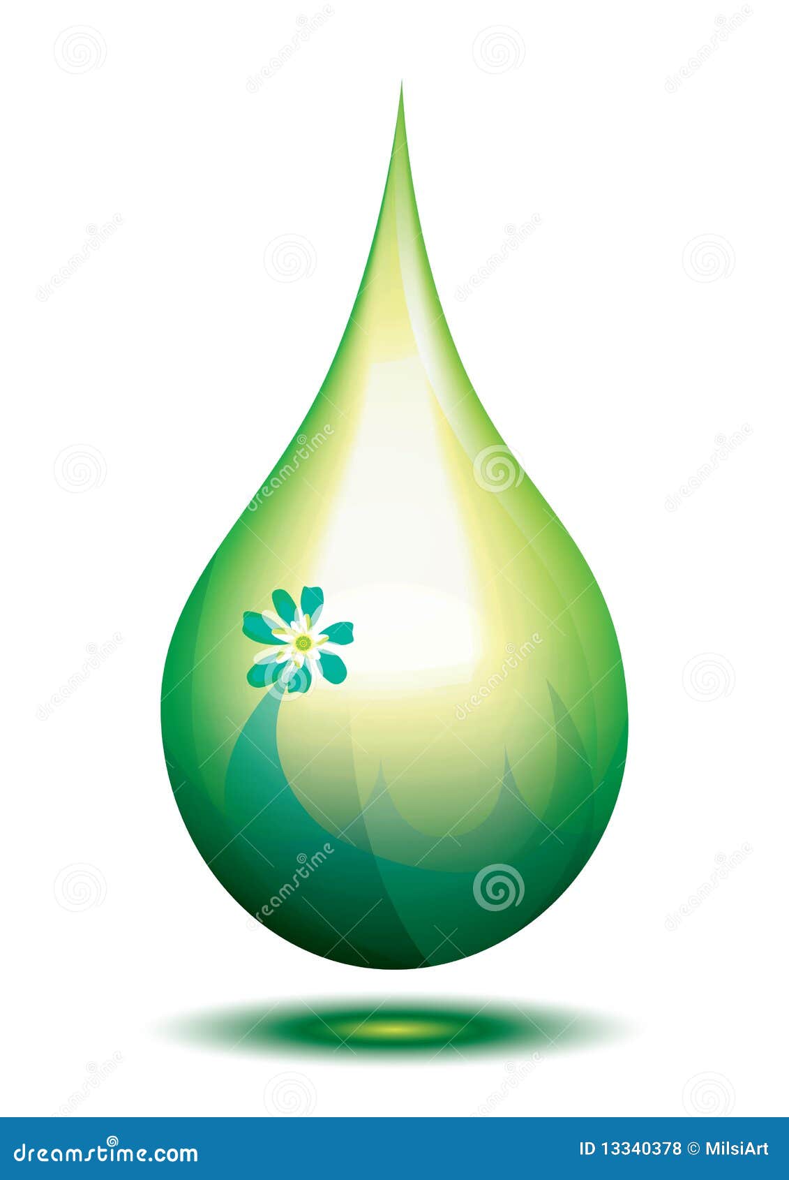 Green drop stock vector. Illustration of droplet, nature - 13340378