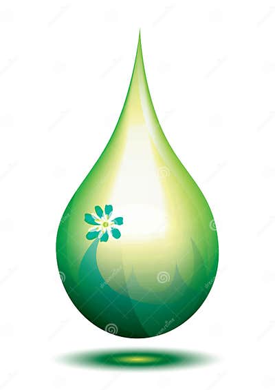 Green drop stock vector. Illustration of droplet, nature - 13340378