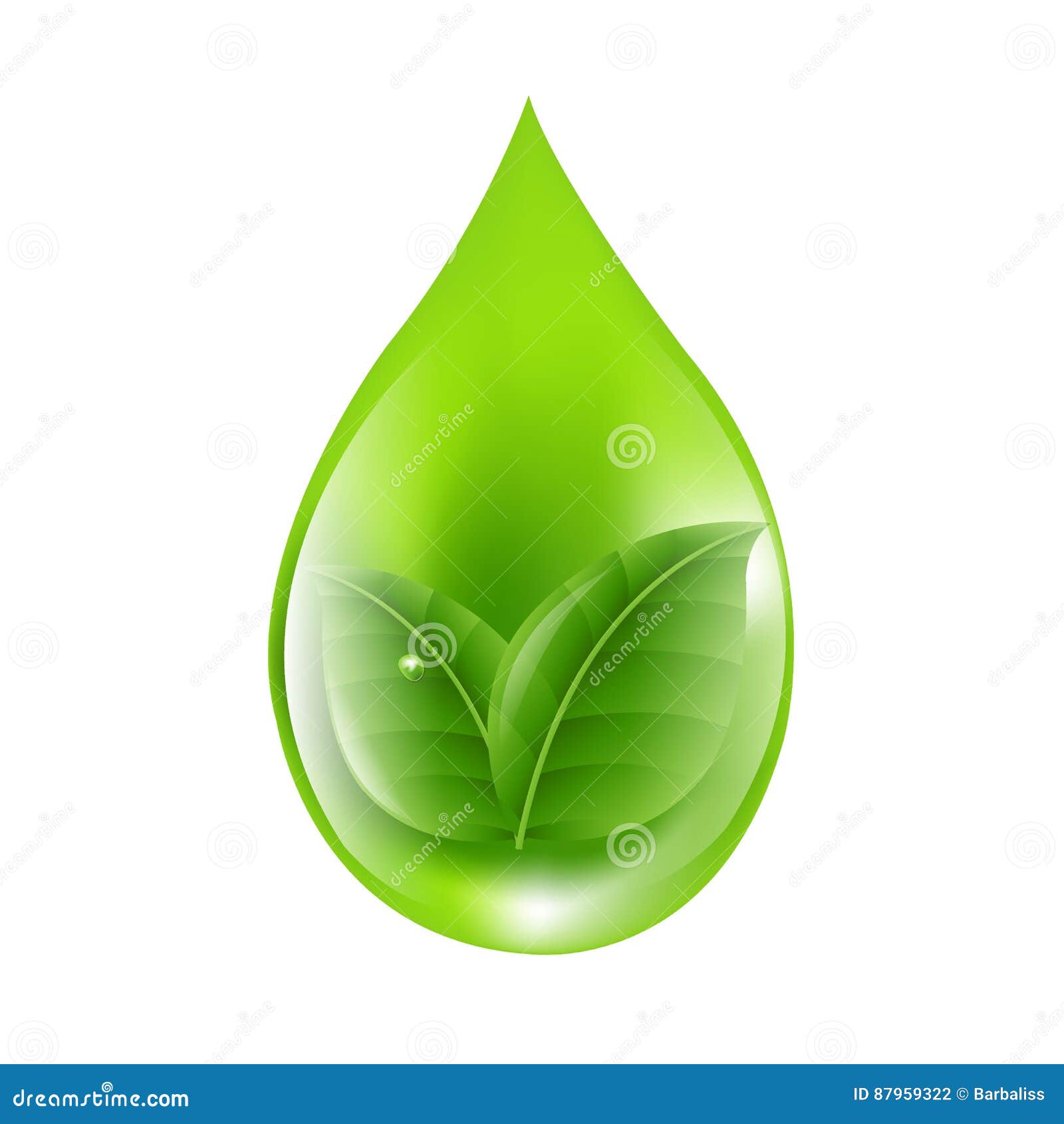 Green Drop stock vector. Illustration of liquid, isolated - 87959322
