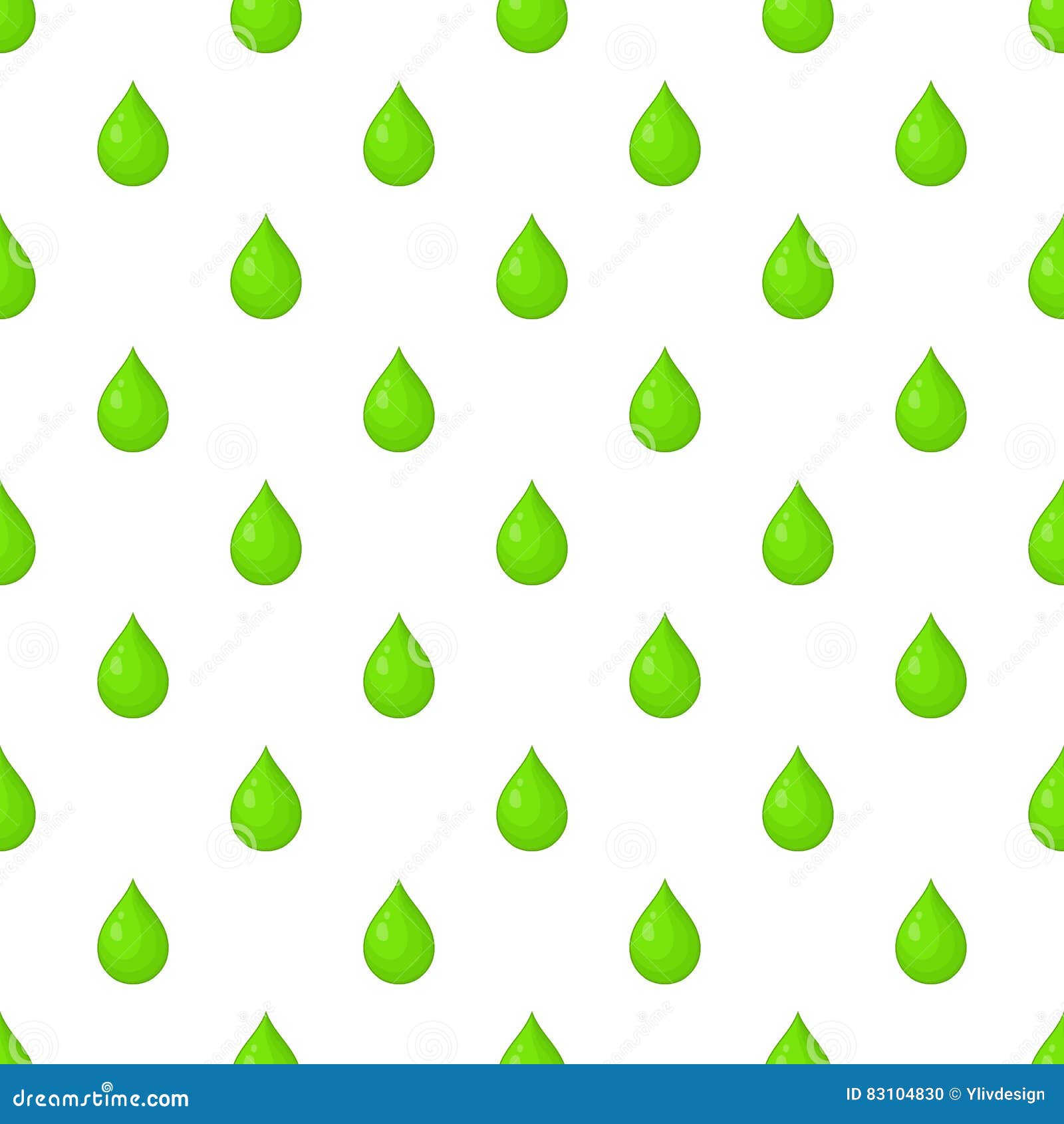 Green Drop Pattern, Cartoon Style Stock Vector - Illustration of ...