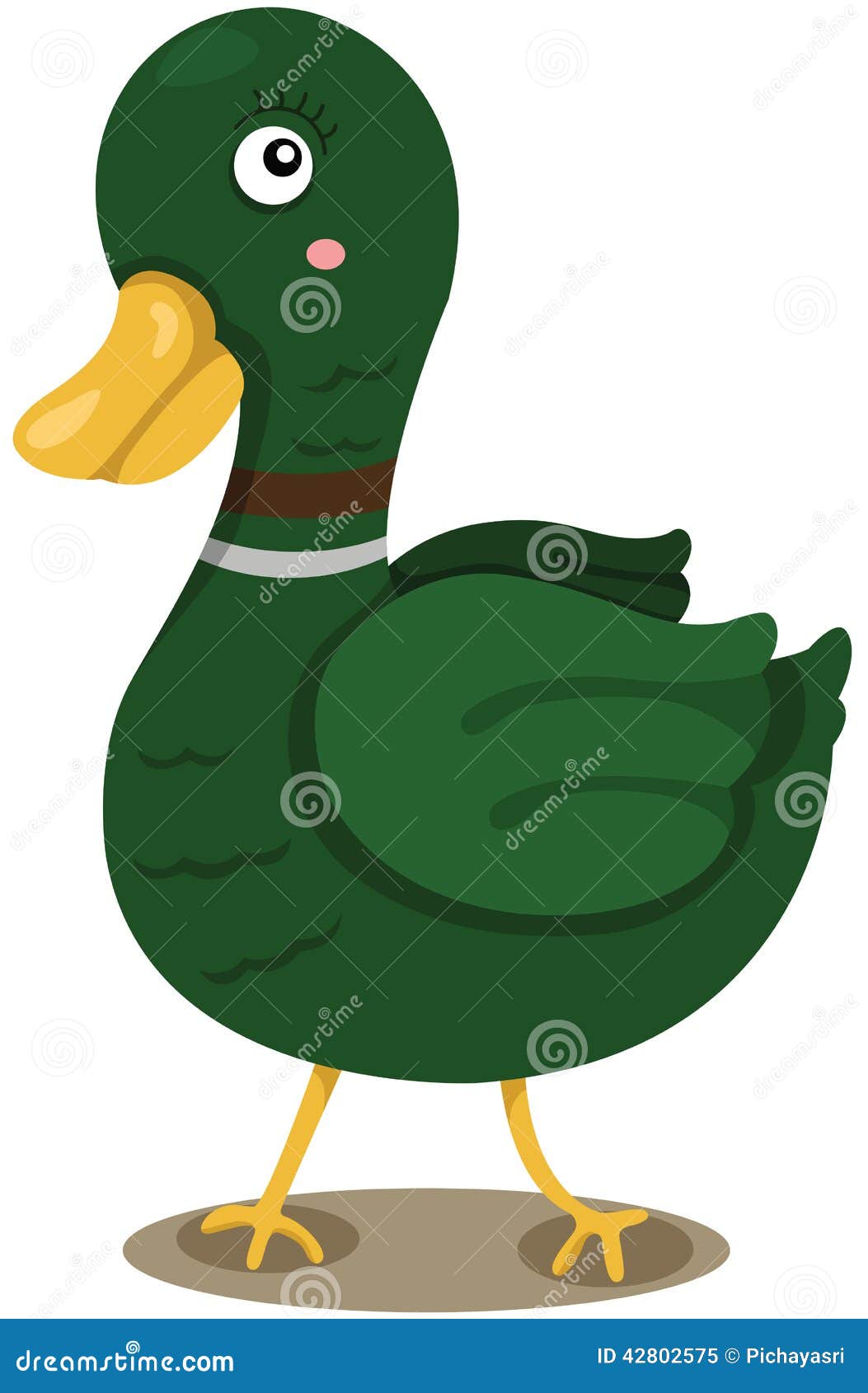 Green duck stock vector. Illustration of smile, amusing - 42802575