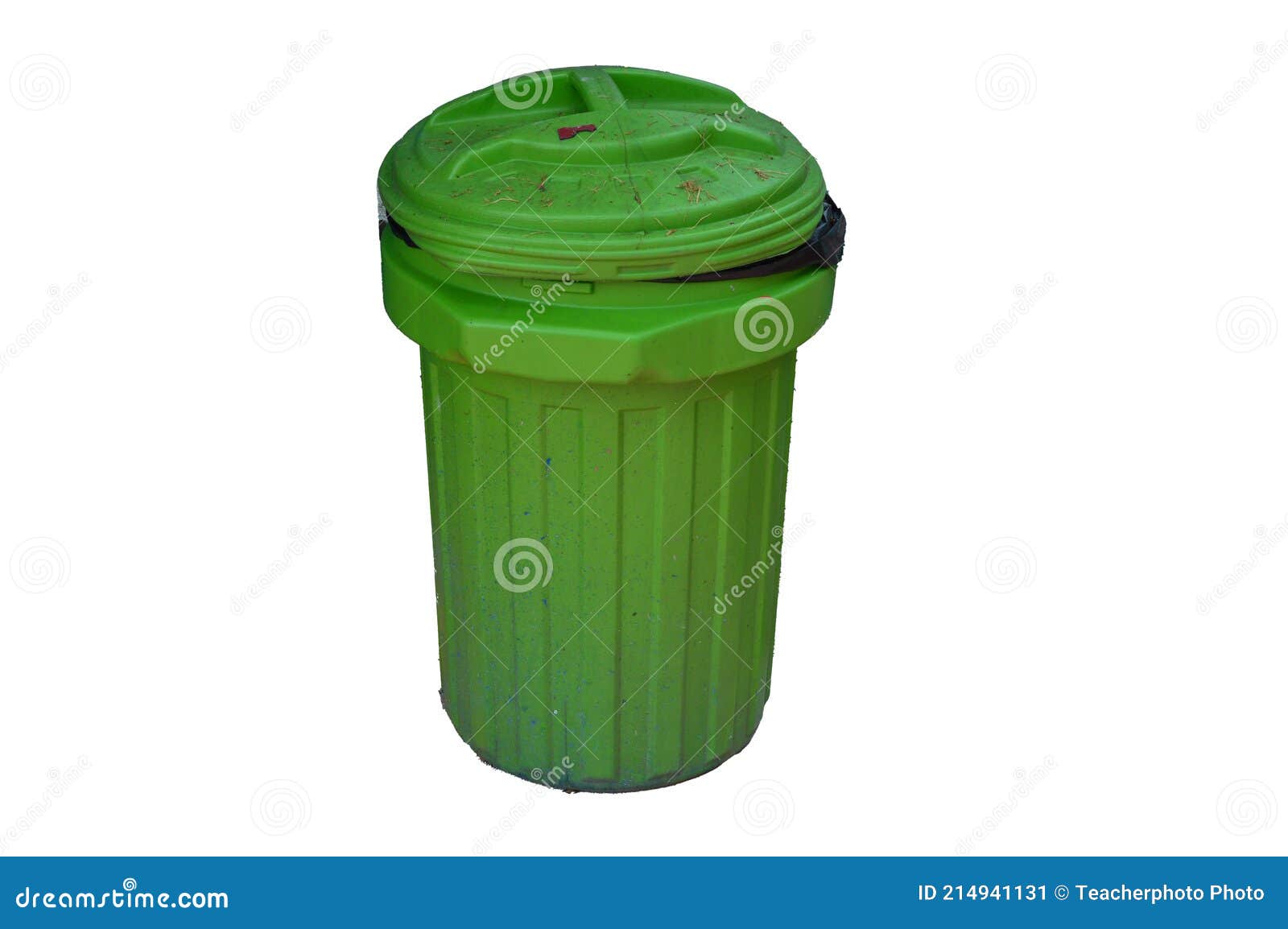 Green Dustbin On The Floor At The Roadside Royalty-Free Stock Photo ...