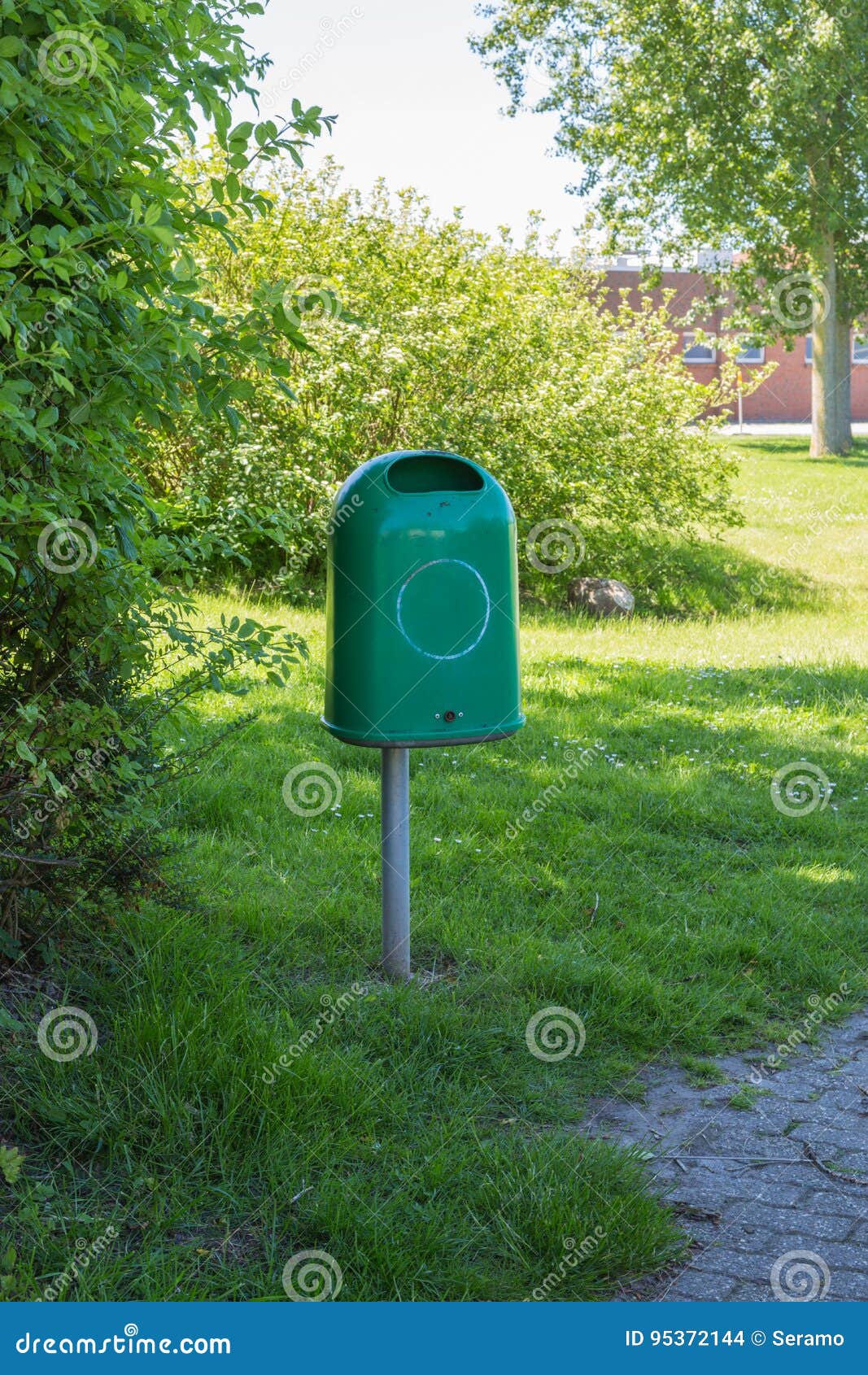Green dustbin stock photo. Image of disposal, container - 95372144